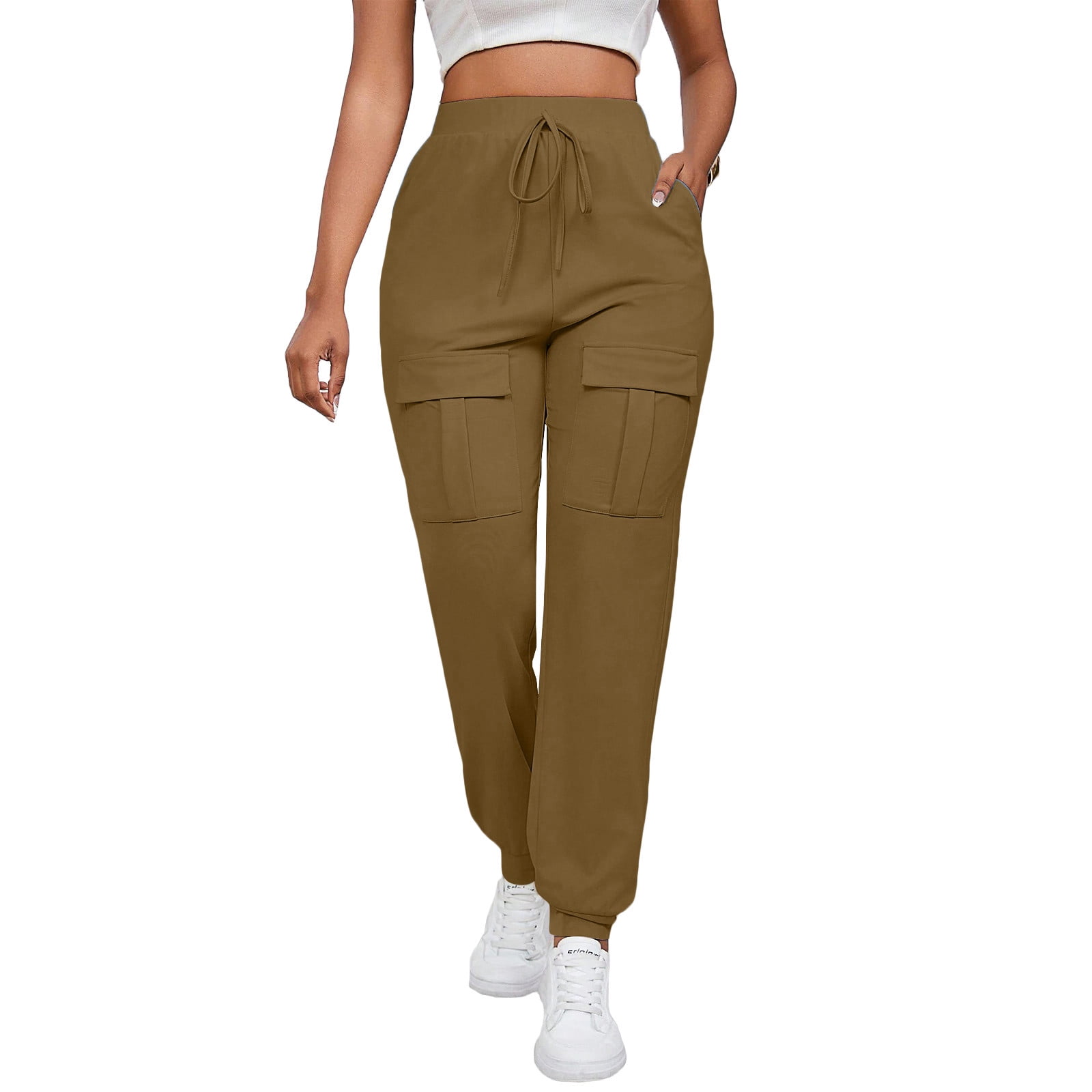amkenre Joggers for Women Drawstring Elasticated Waist Jogging Pants ...