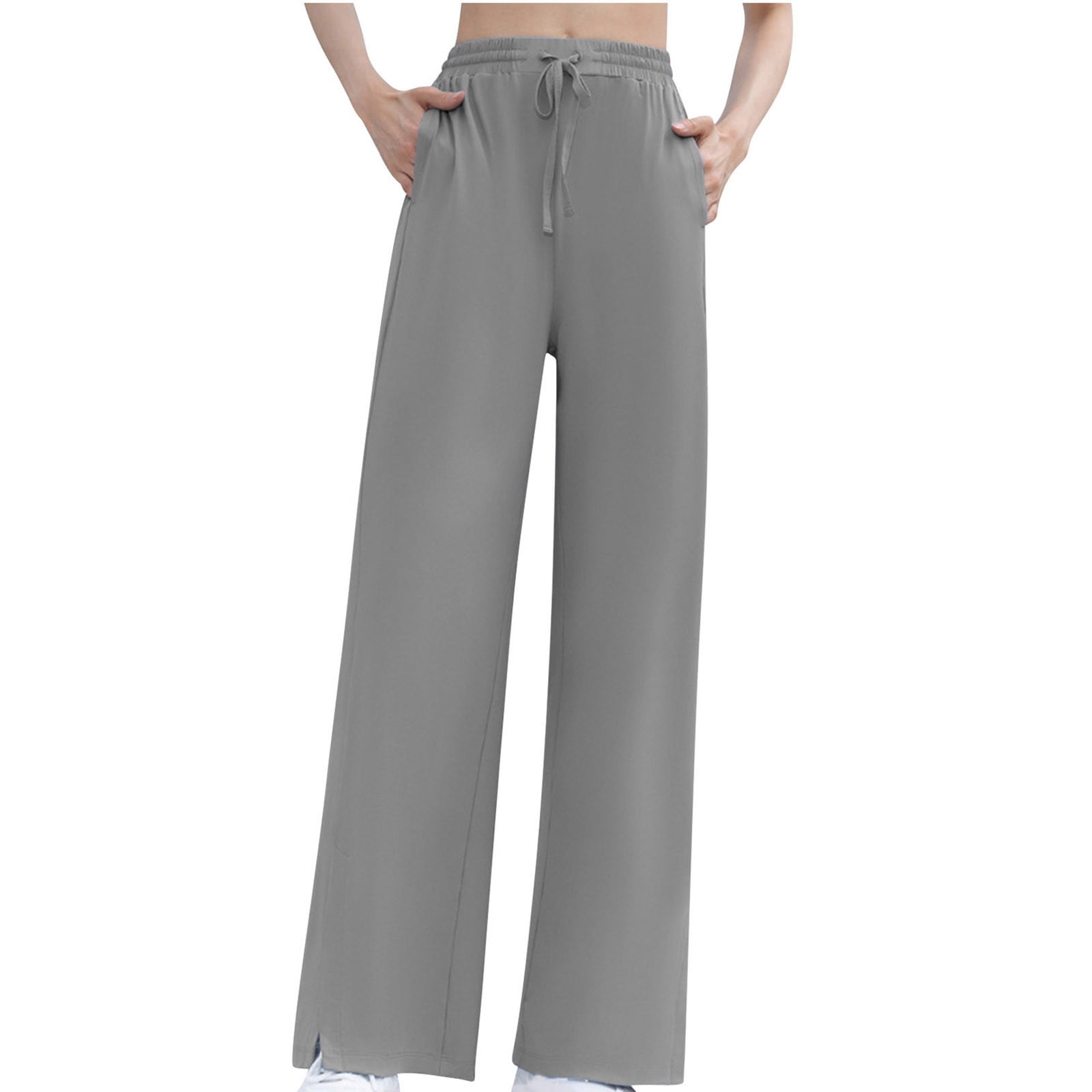 amkenre Women's Casual Pants Women's Wide Leg Pants With Loose Drape ...