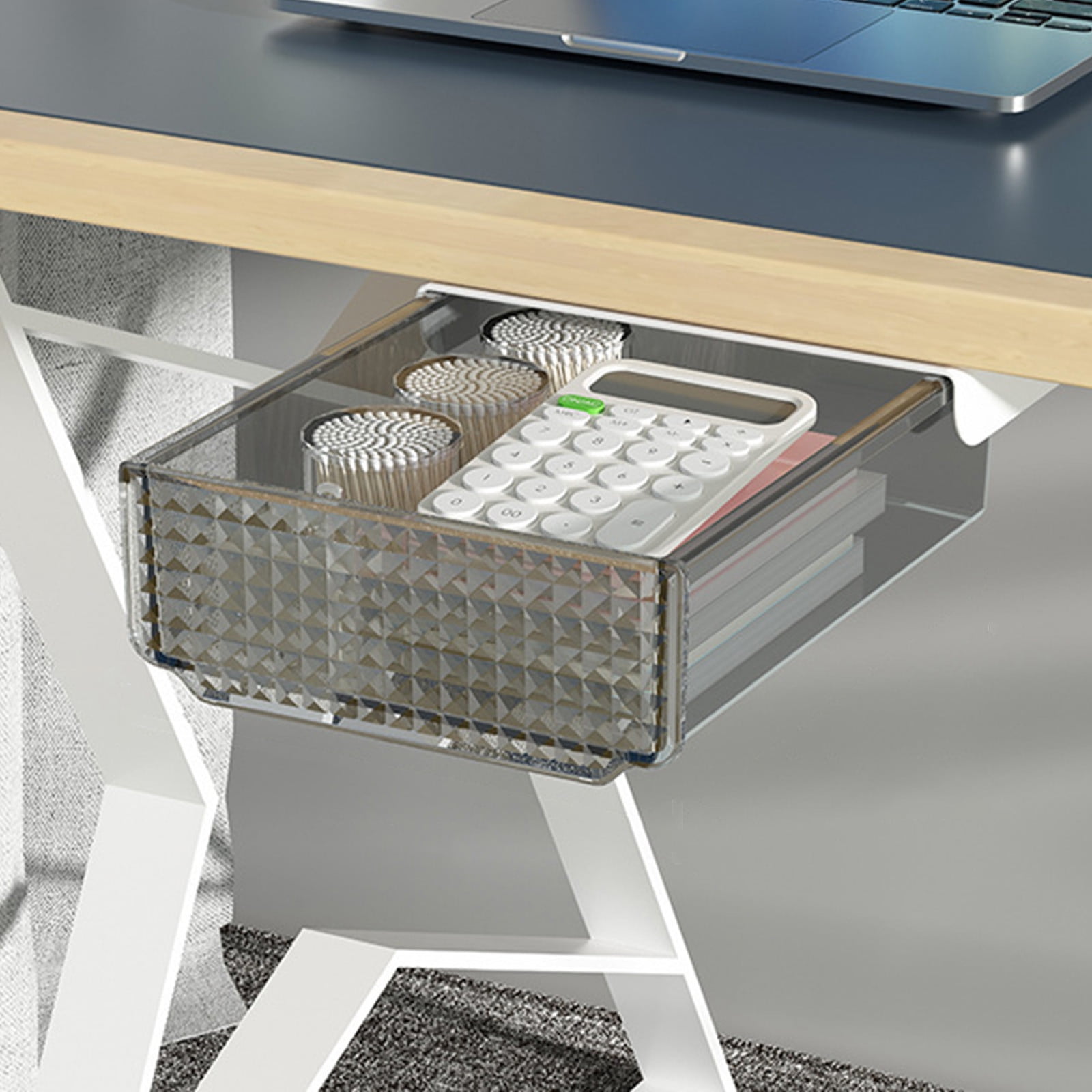 amlbb Home Storage Under Desk Drawer Organizer, Desk Bottom Clear ...