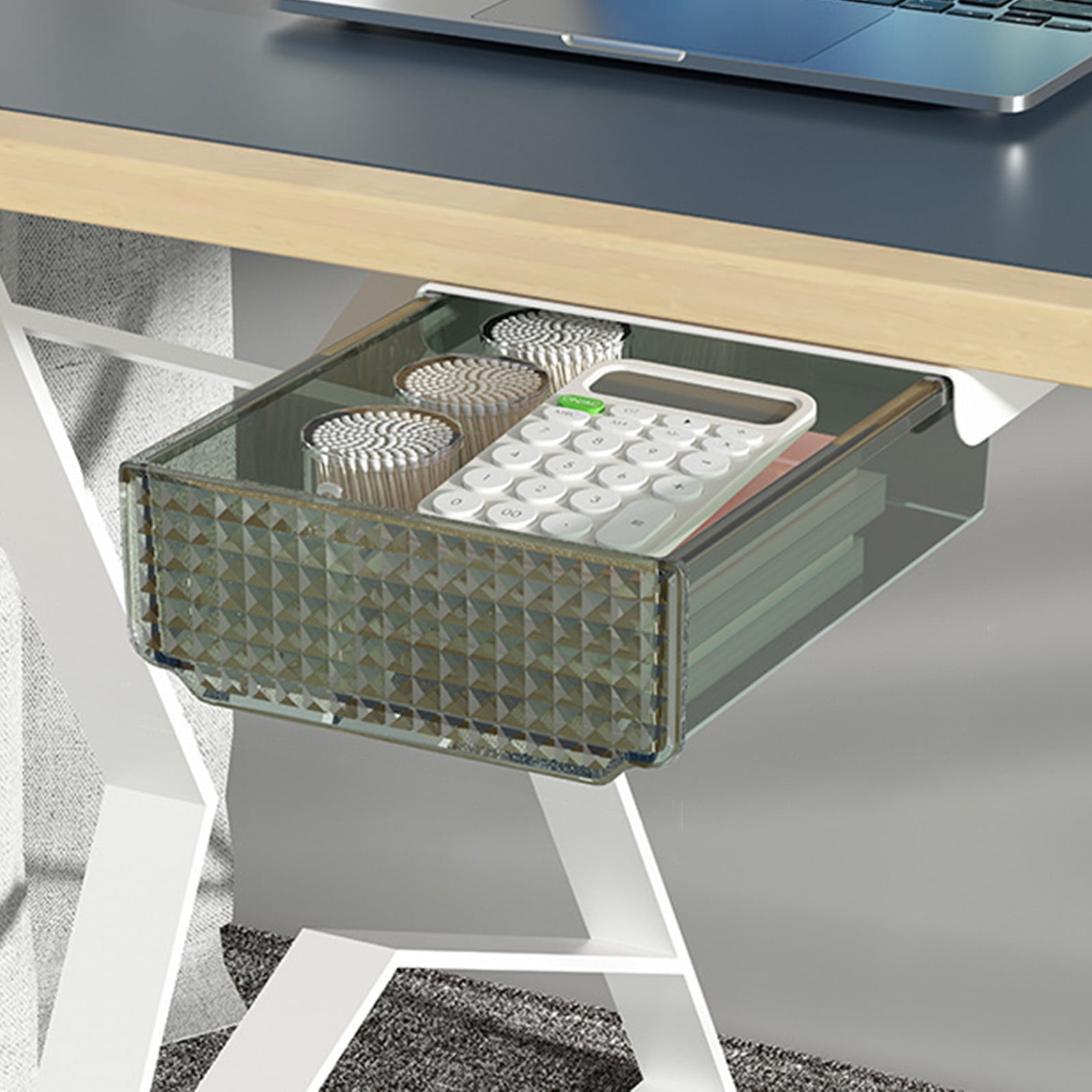 amlbb Home Storage Under Desk Drawer Organizer, Desk Bottom Clear ...