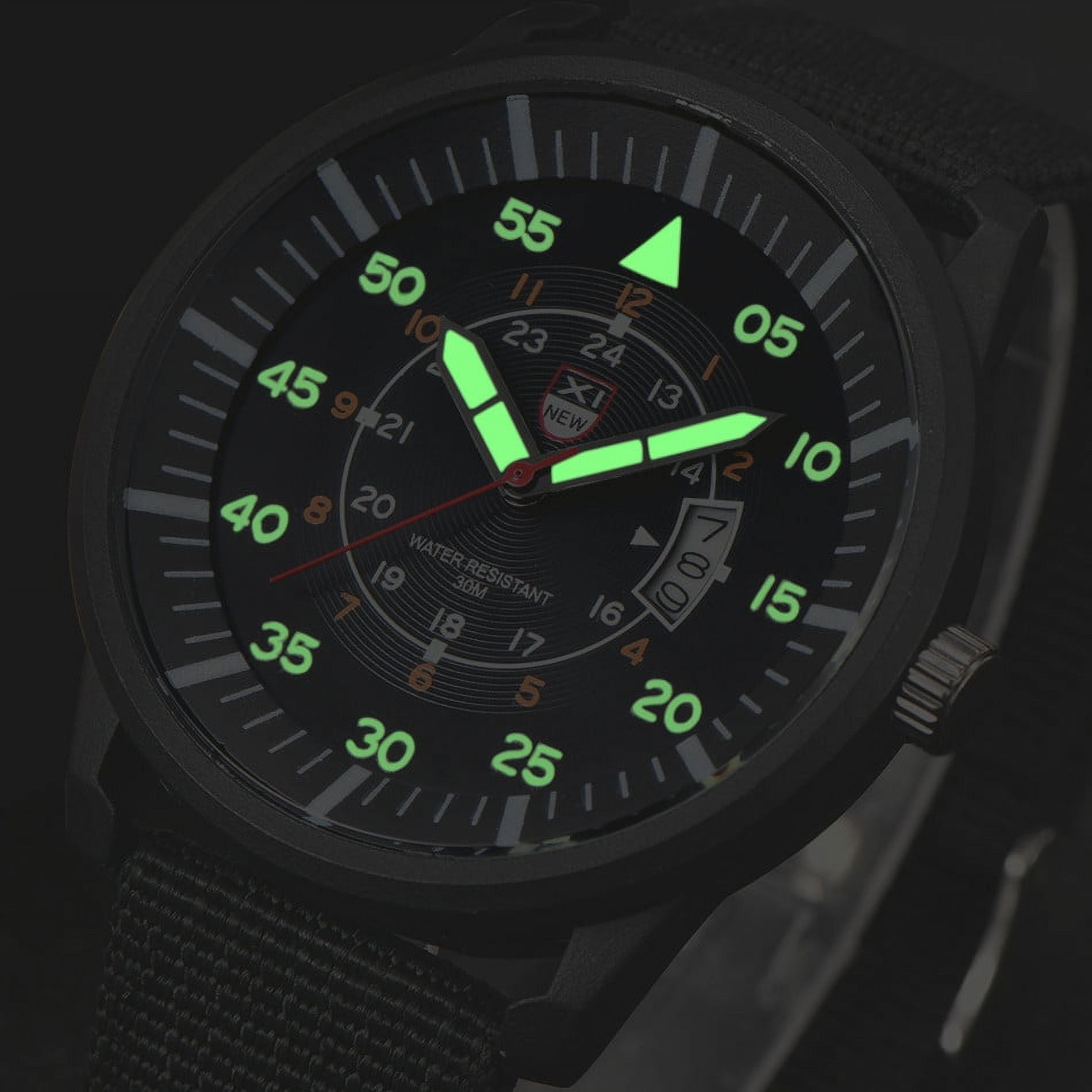 amlbb Men’s Watch Military Mens Quartz Army Watch Black Dial Date ...