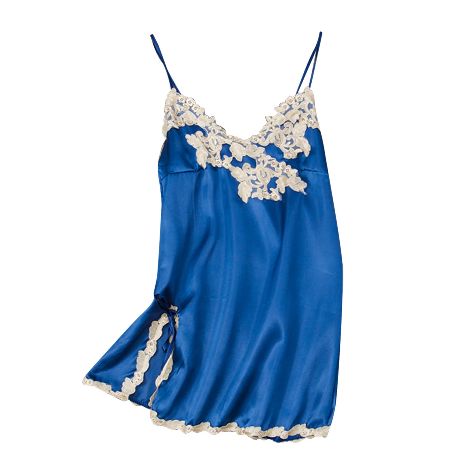 Amlbb Women Sexy Silk Satin Lingerie Nightgown Silk Slip Dress