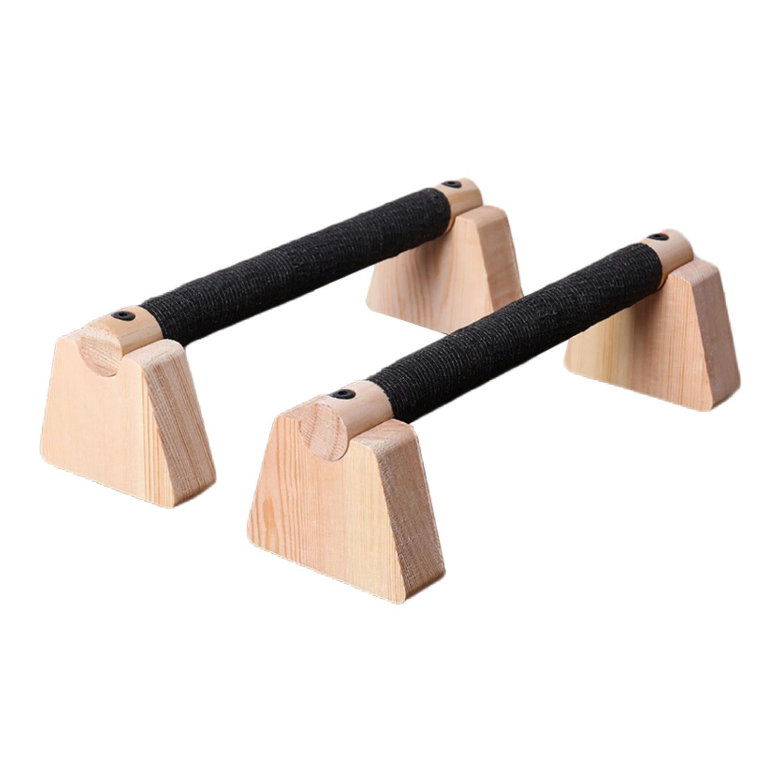 amleso 2 Pieces Push up Bar Wooden Parallettes Bar for Men Women ...