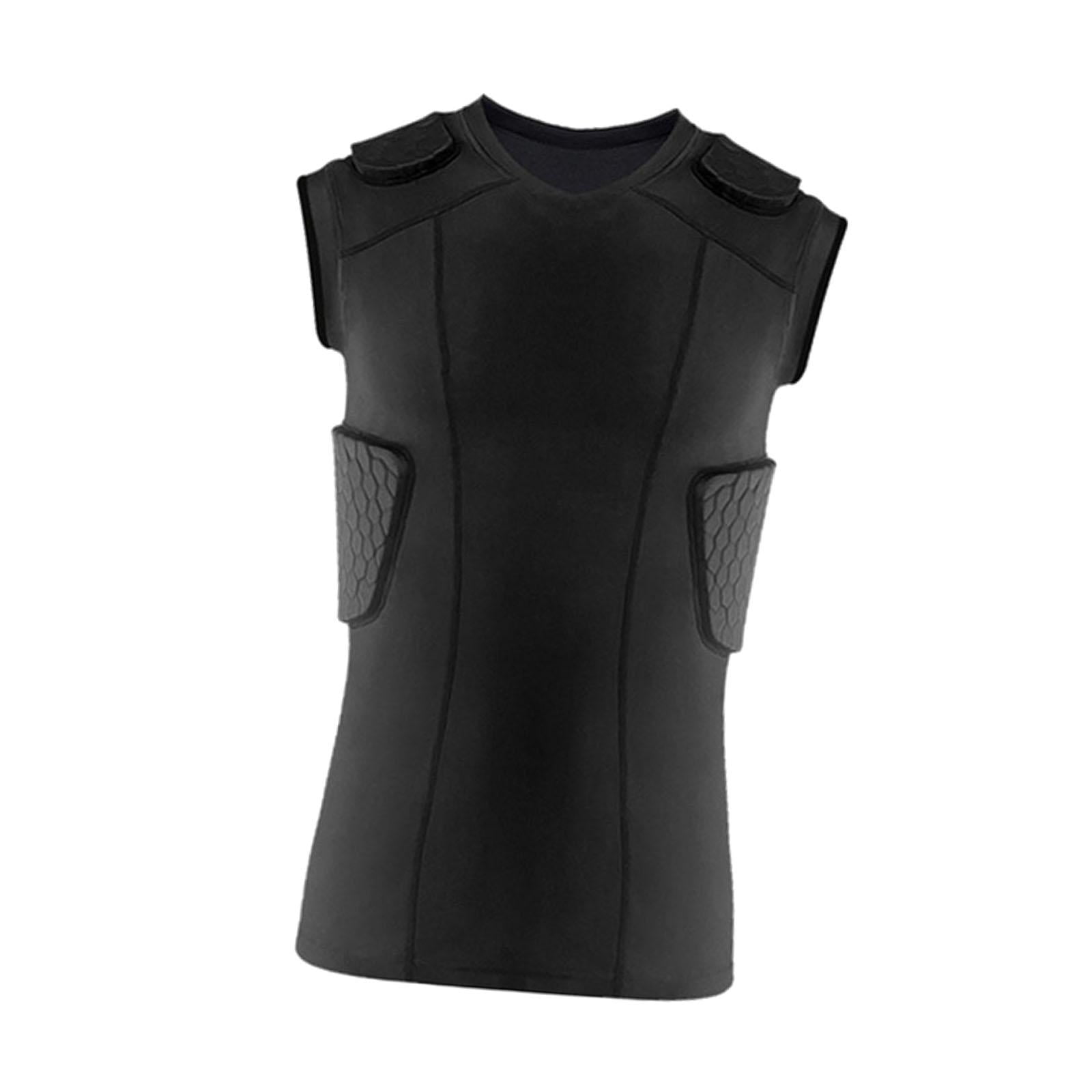 amleso Men Padded Chest Rib Protector Vest Sports Shock Training Top ...