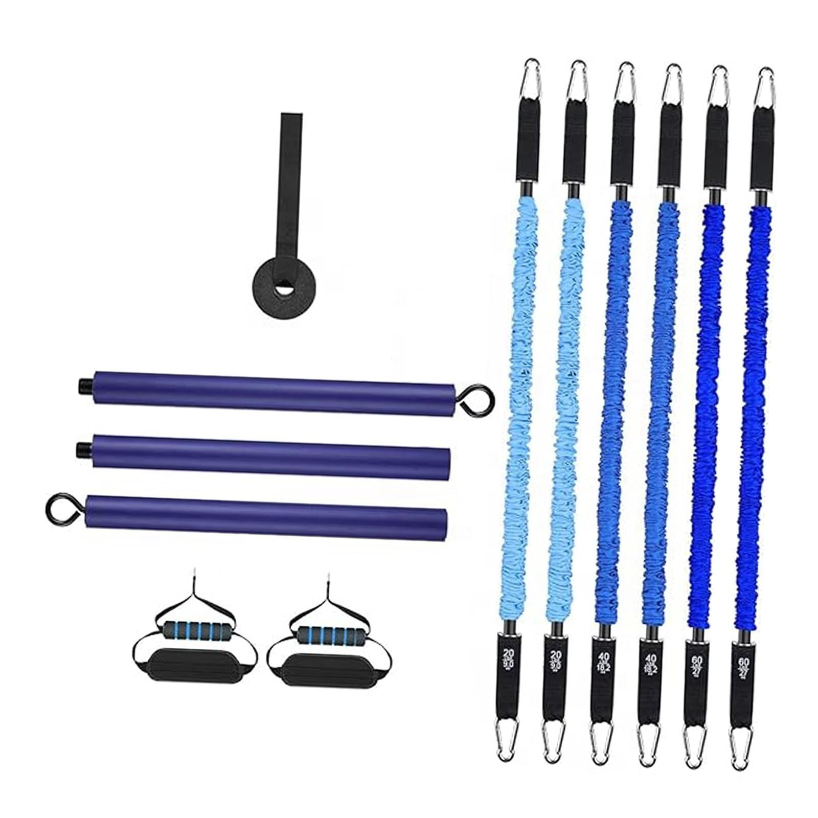 amleso Pilates Bar Kit with Resistance Tapes Full Body Training ...
