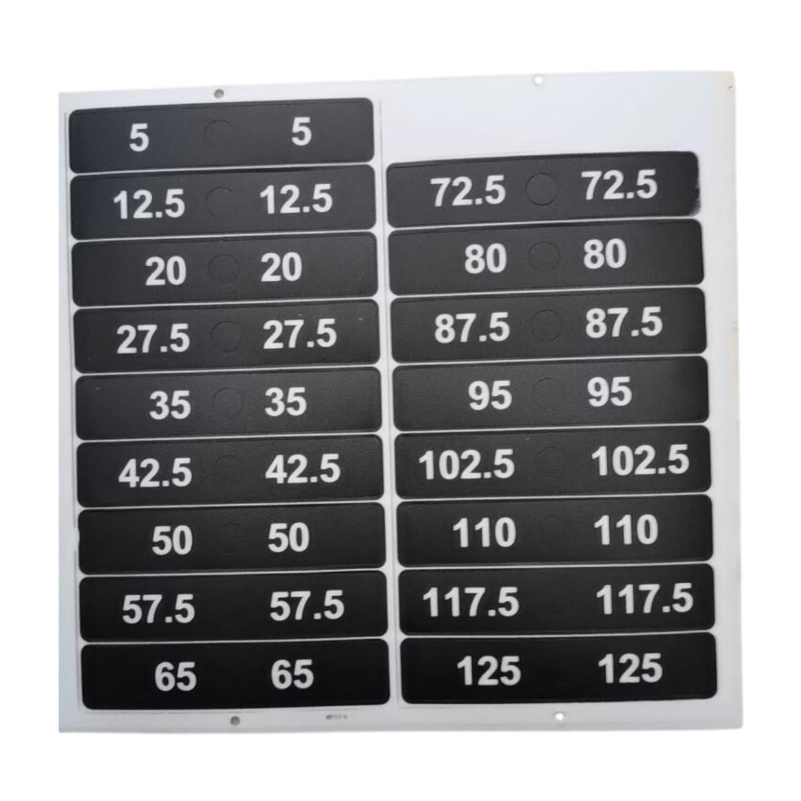amleso Weight Stack Labels Number Stickers 5kg to 125kg Black ...