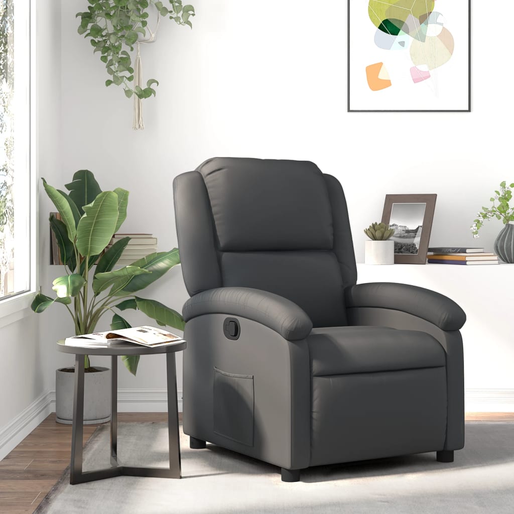 ammoon Gray Leather Recliner Chair Parcel Delivery, Enhance Your ...