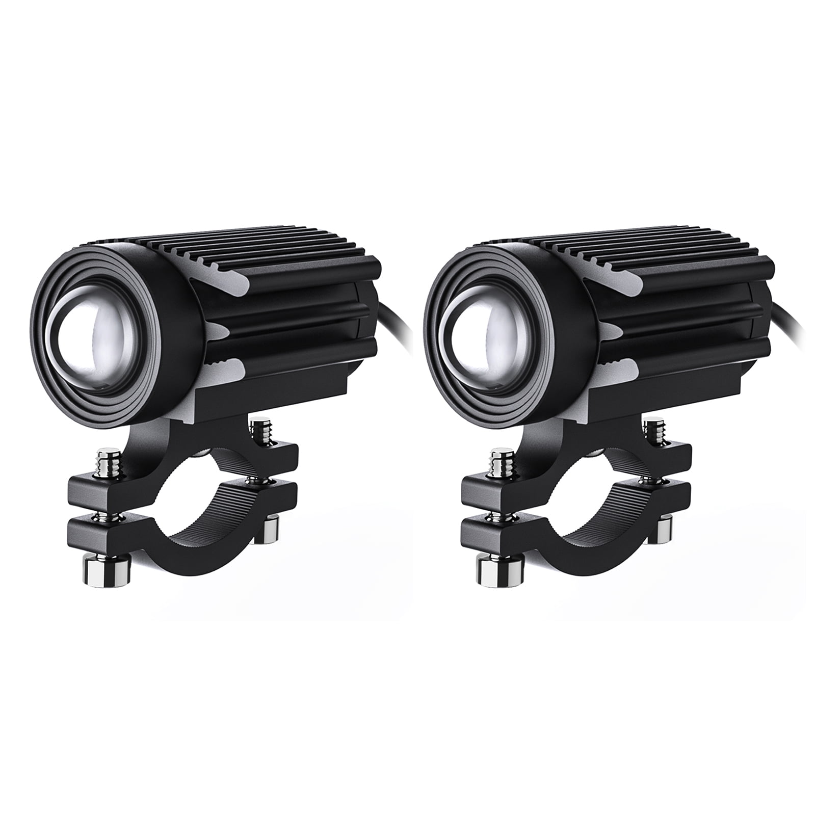 ammoon Motorcycle LED Driving Lights, 60W White and Amber LED Pods ...