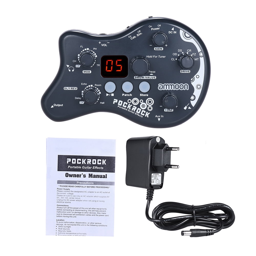 ammoon PockRock Portable Guitar Multi-Effects Processor Pedal, 15 ...