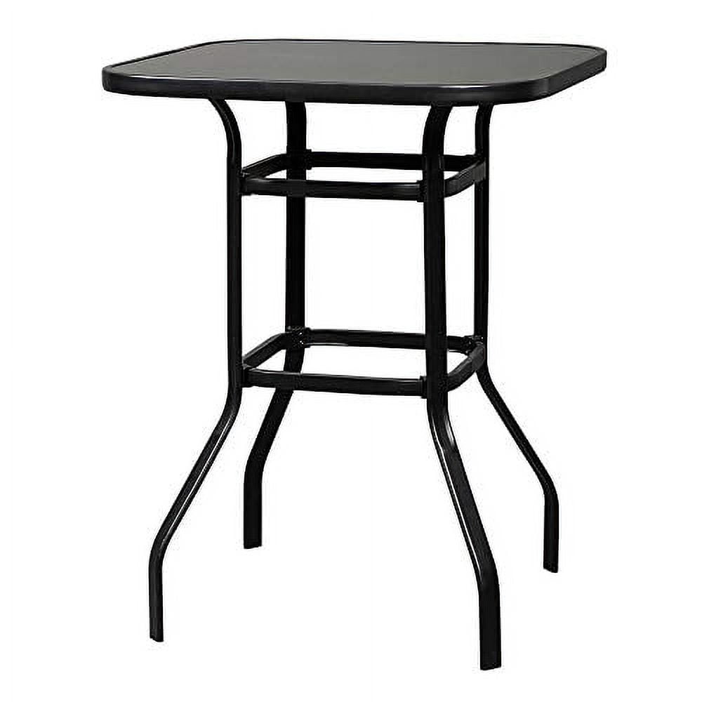 amopacorp Metal Frame Patio Bar Table Tempered Glass, 40.3’’ Height ...