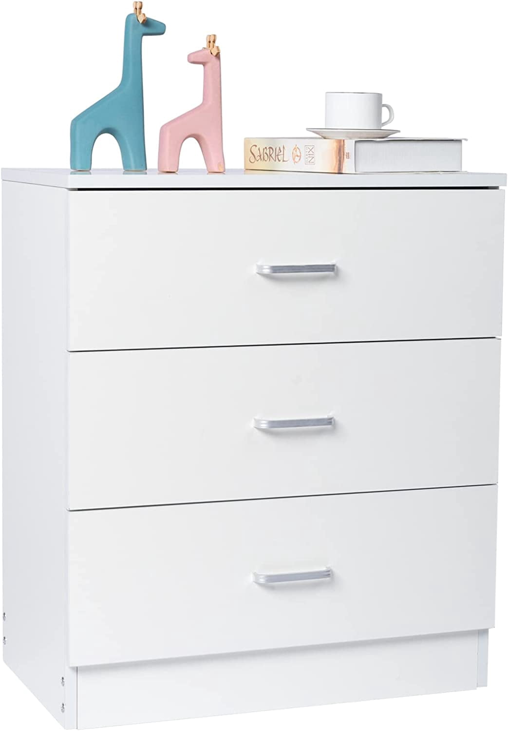 amopacorp Modern White Nightstand, Bedside Table with Drawer ...
