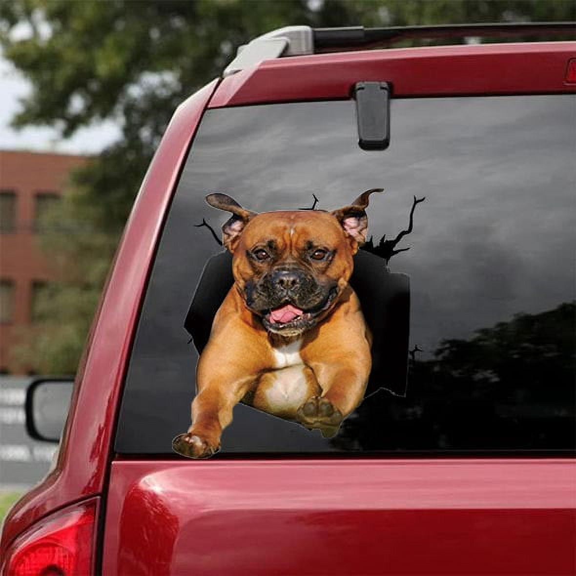 amousa 3D Dog Crack Sticker PVC Plastic Sticker Car Window Decal Laptop ...