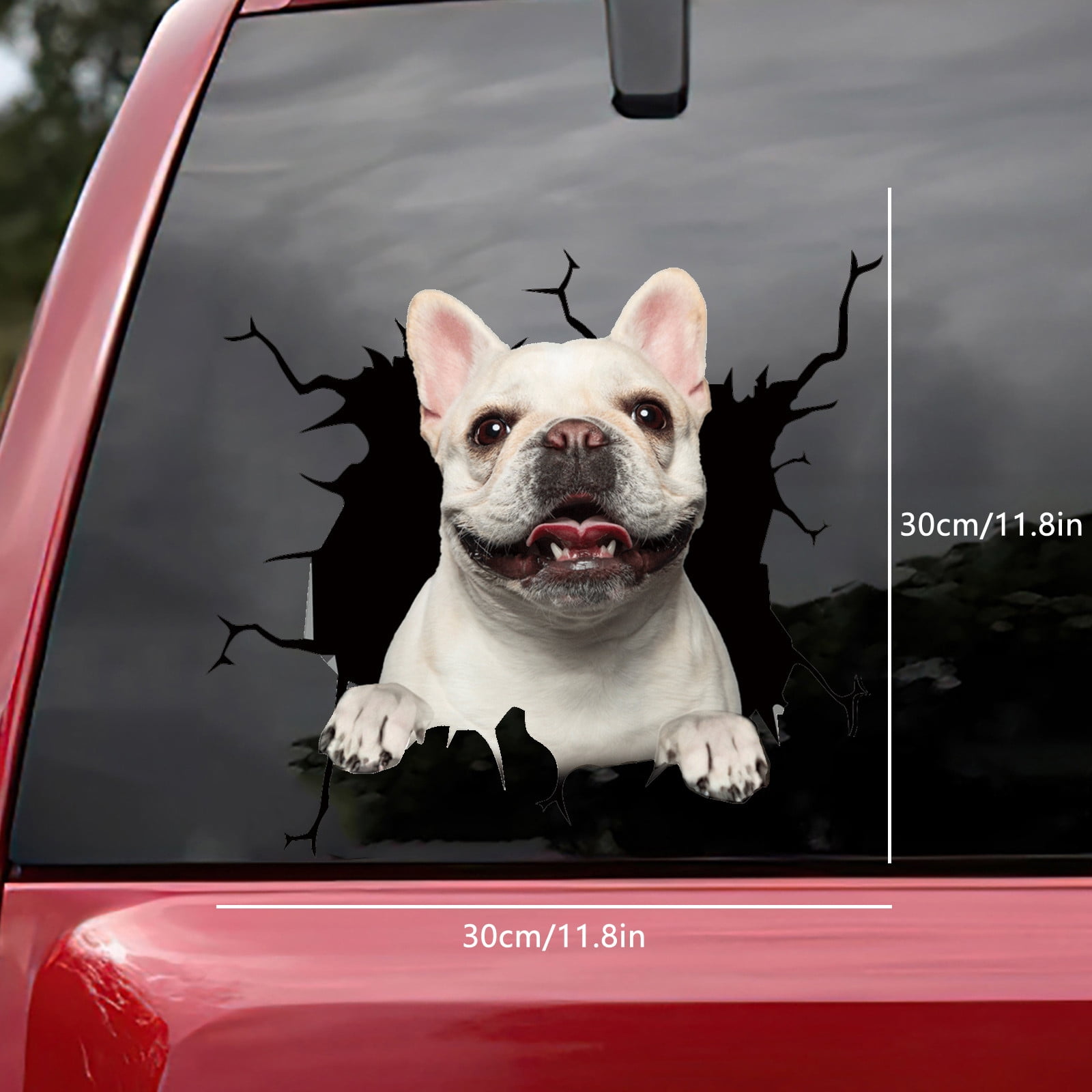 amousa 3D Dog Crack Sticker PVC Plastic Sticker Car Window Decal Laptop ...