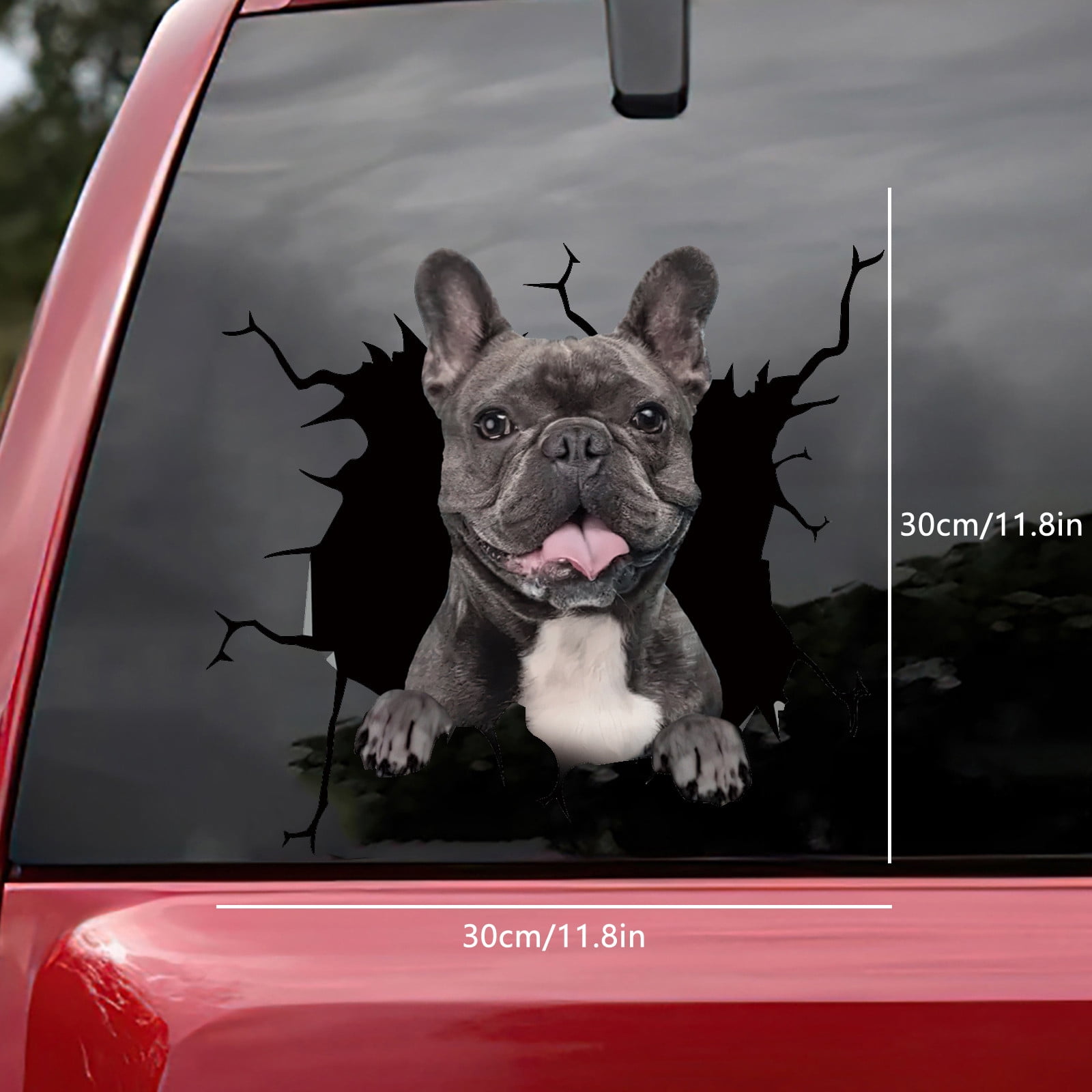 amousa 3D Dog Crack Sticker PVC Plastic Sticker Car Window Decal Laptop ...