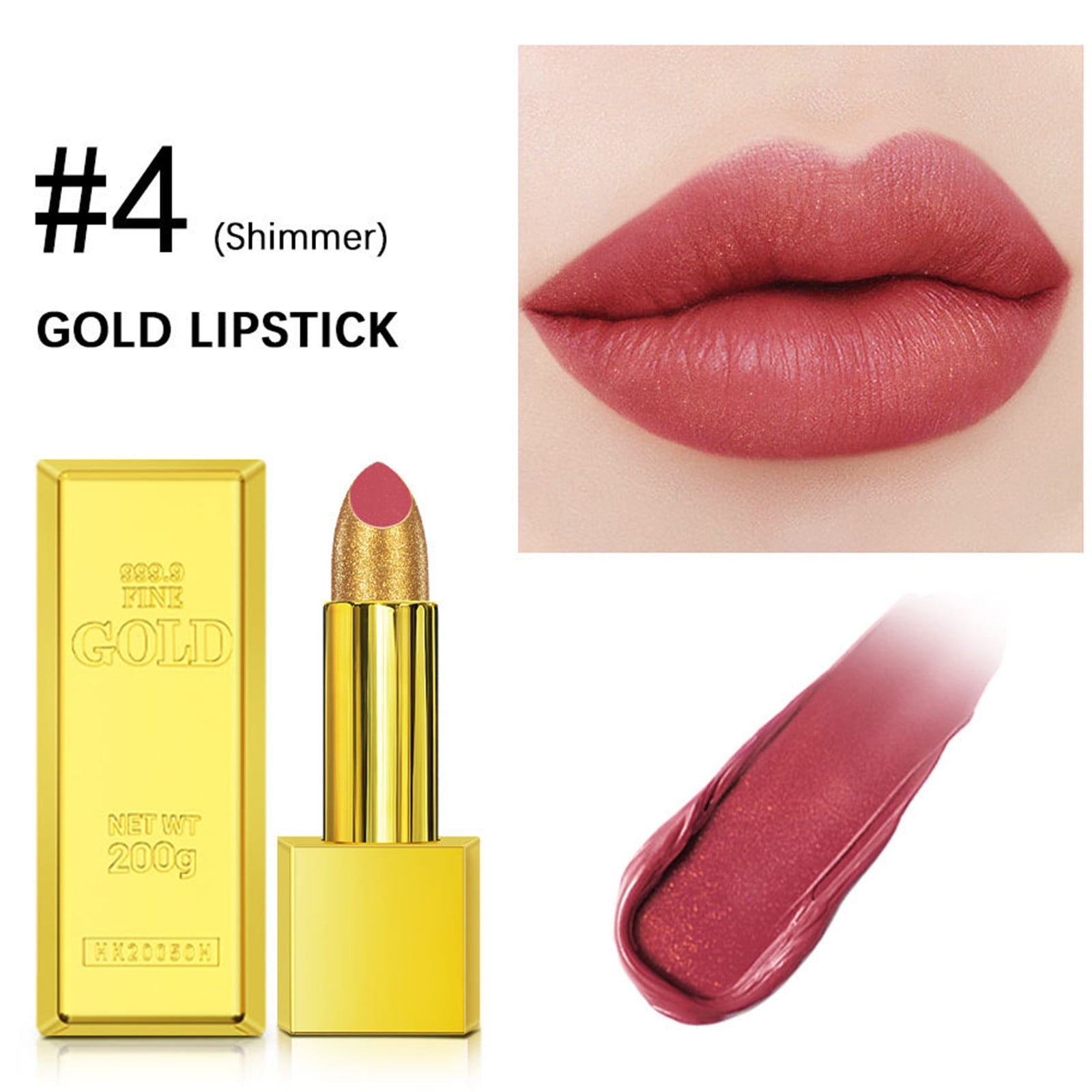 amousa Lipstick Gold Bar Design Shimmering Lipstick For Long-lasting ...