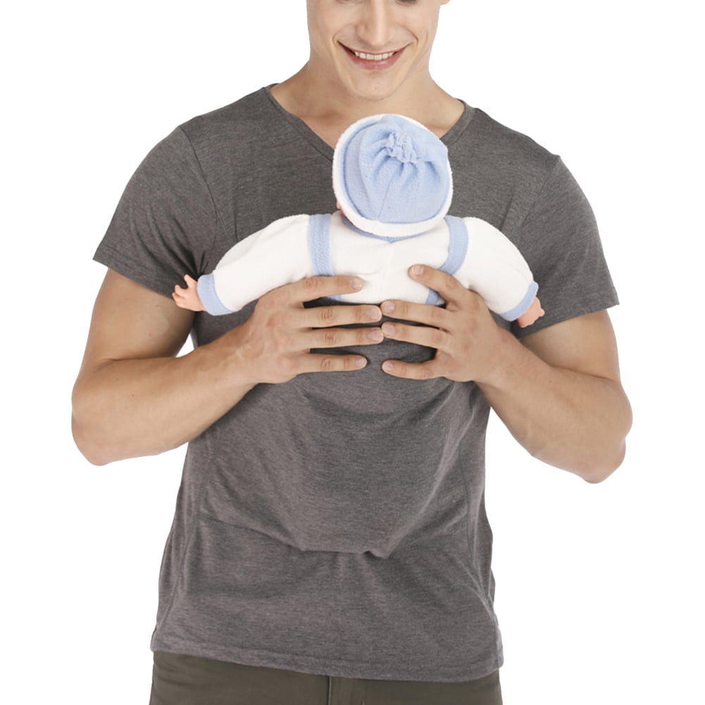 amropi Men's Baby Carrier Soothe V Neck Short Sleeve Kangaroo T Shirt ...