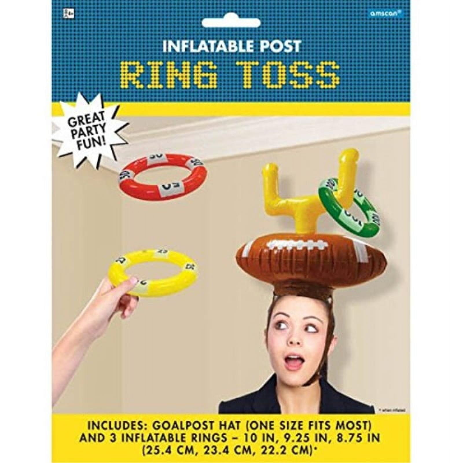 amscan 275265 Inflatable Football Ring Toss Post Hat, 1ct, Multi Color ...