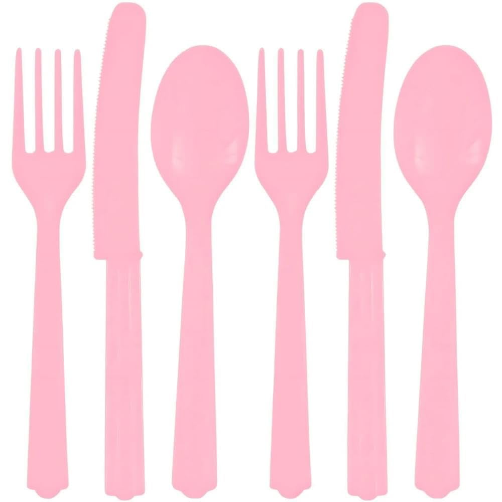 Amscan Assorted Plastic Cutlery, 24 pieces, New Pink - Walmart.com
