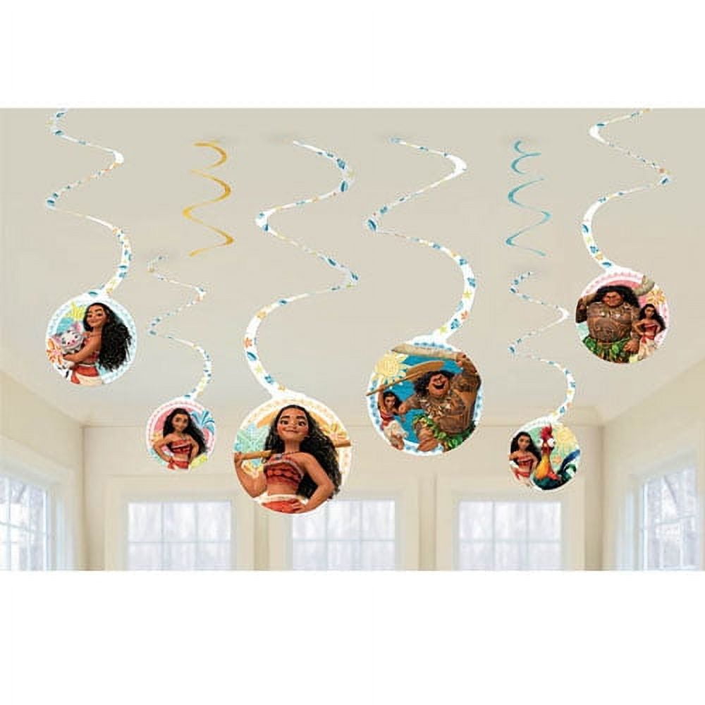 Amscan Disney Moana Hanging Swirl Decorations Birthday Party Decoration ...