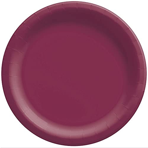 amscan Berry Red Round Paper Plates | 7" | Pack of 20 | Party Supply ...