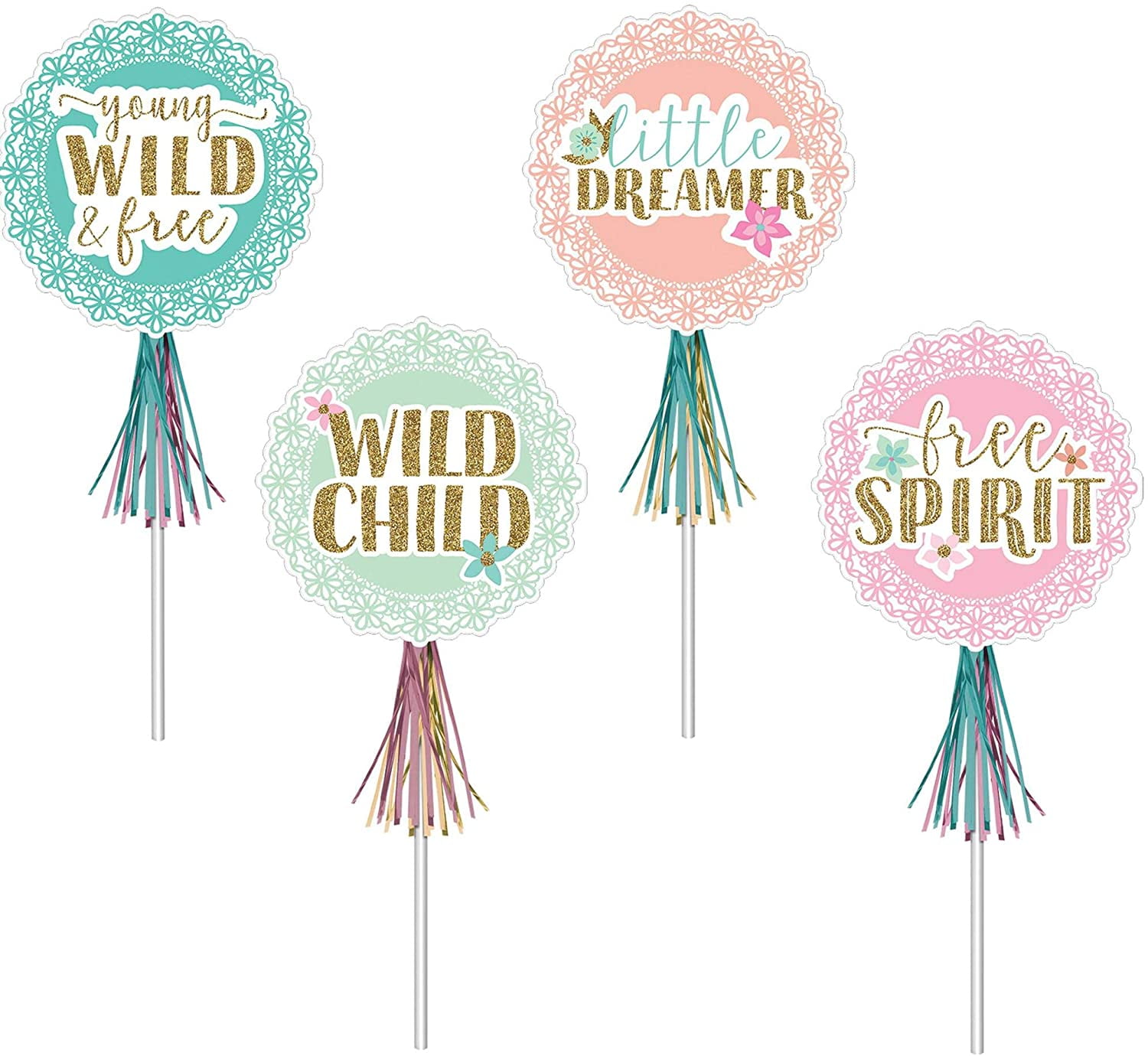 amscan Boho Birthday Girl Wands - Walmart.com