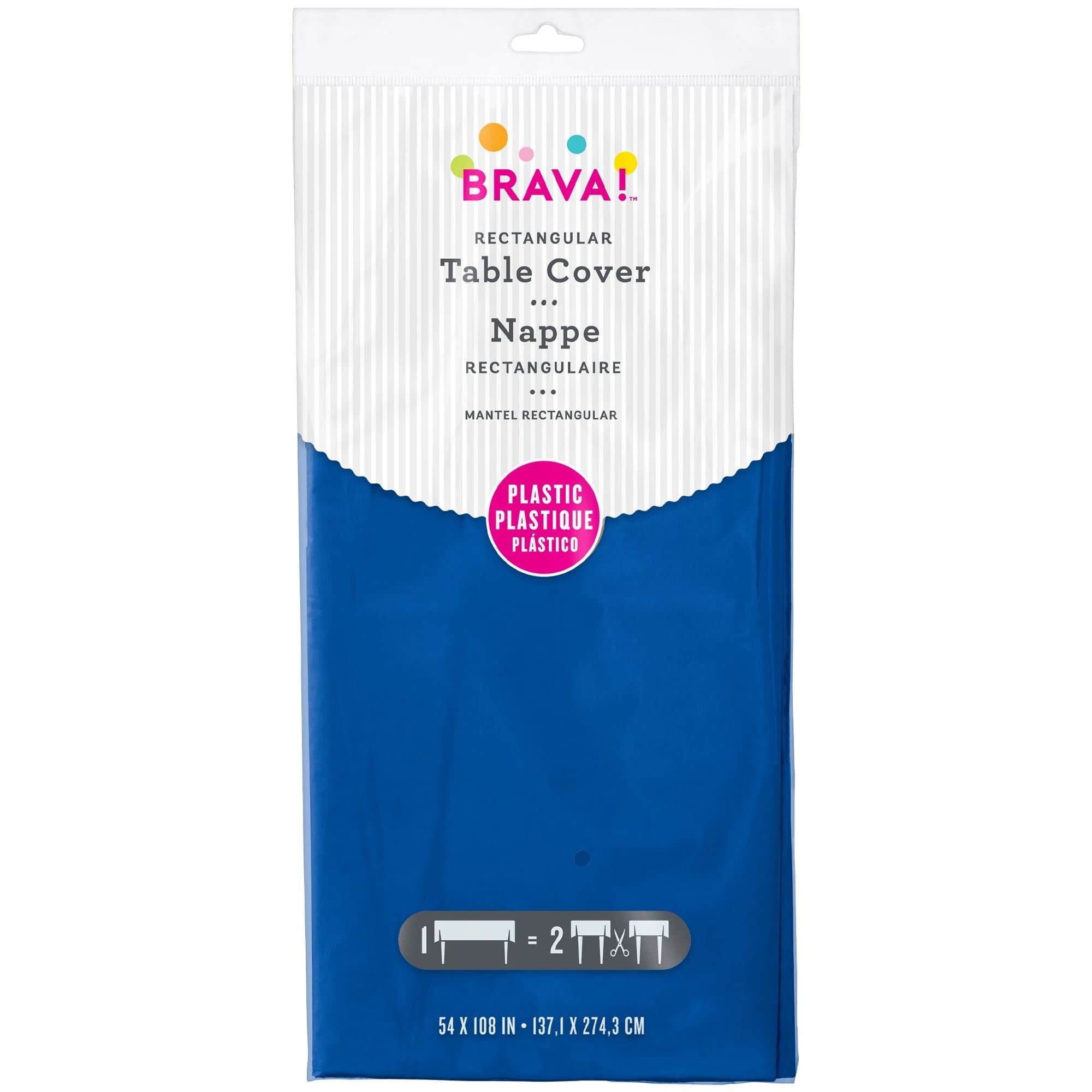 amscan Bright Royal Blue Rectangular Plastic Table Cover Party Supply ...