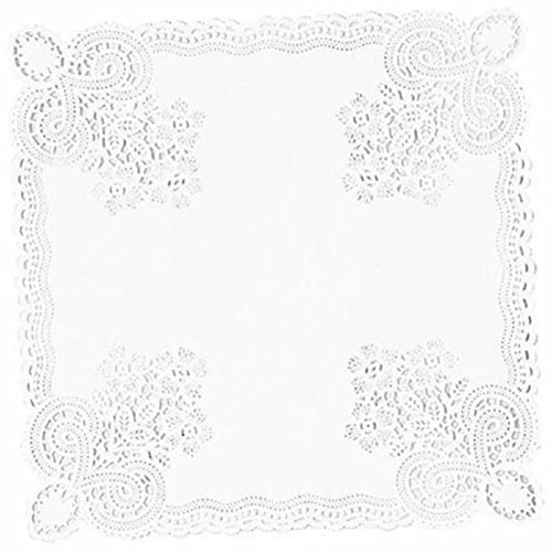 amscan Floral Paper Doilies, Square Doilies, Party Supplies, White, 10. ...