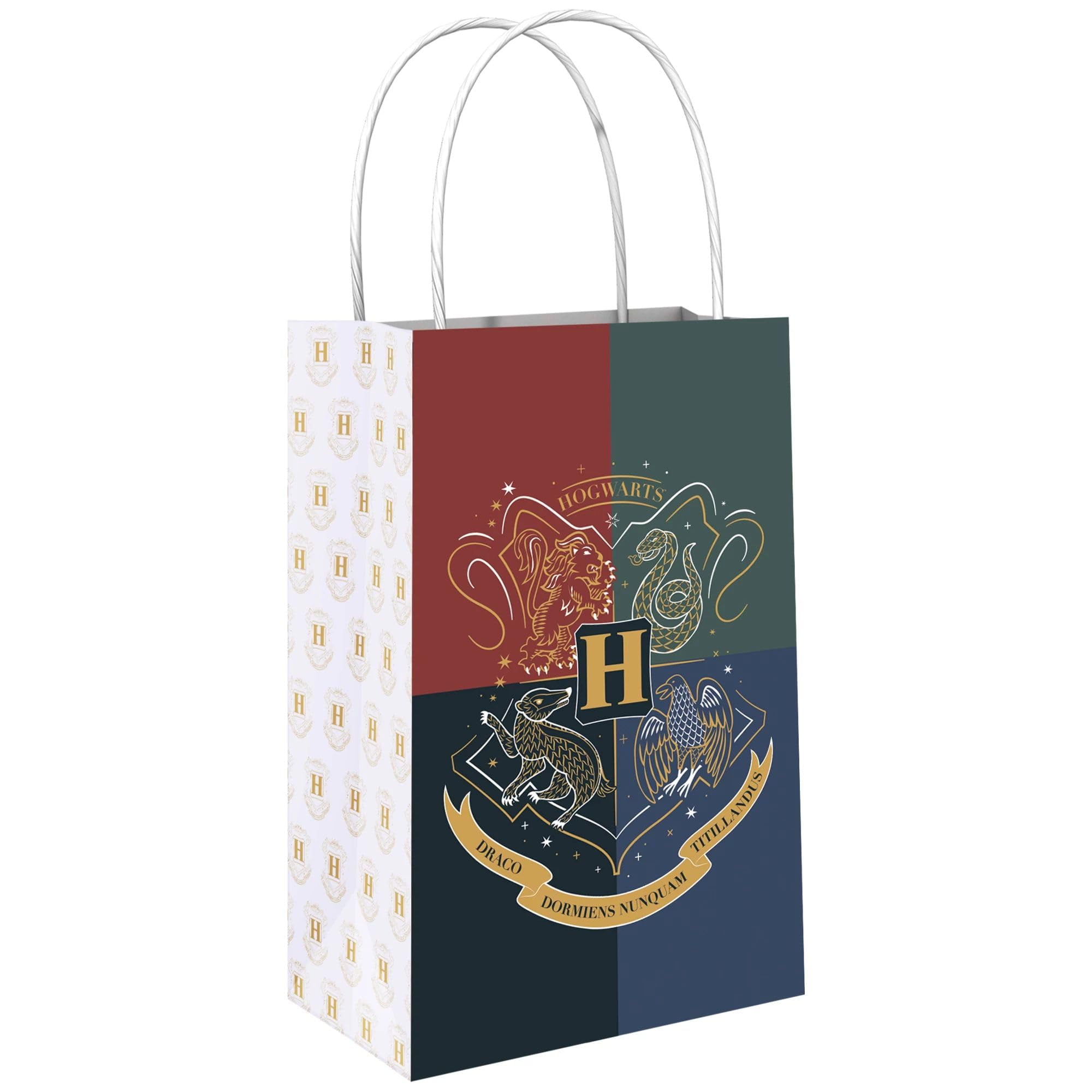 amscan Harry Potter Hogwarts United Paper Party Kraft Bags - 8.25" x 5. ...