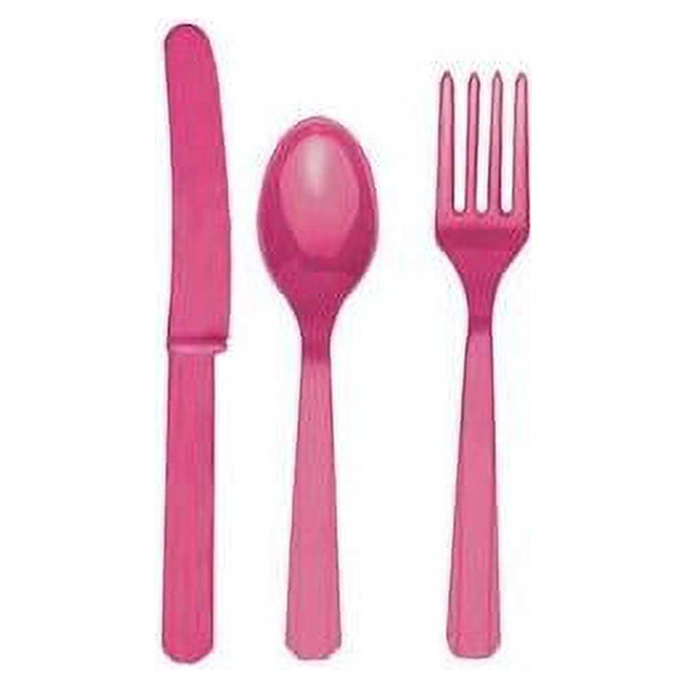 amscan Hot Pink Cutlery Set - Walmart.com