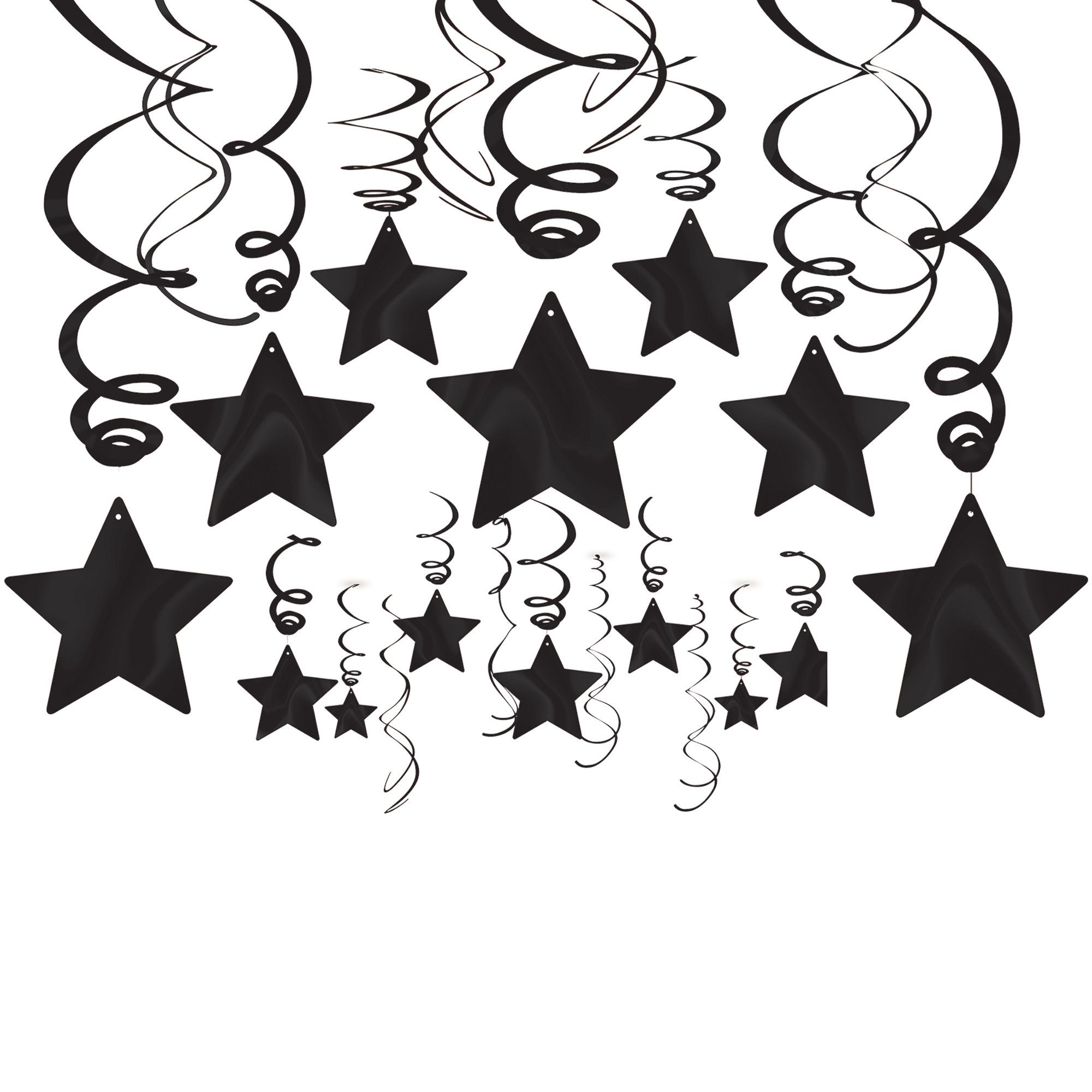 amscan Shooting Stars Mega Pack Swirl Decoration 18-24IN 30pc ...