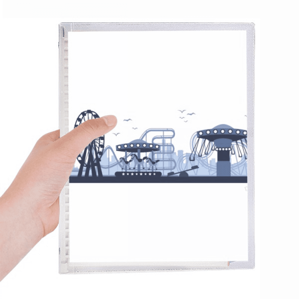 amusement park blue facilities outline notebook loose diary refillable ...