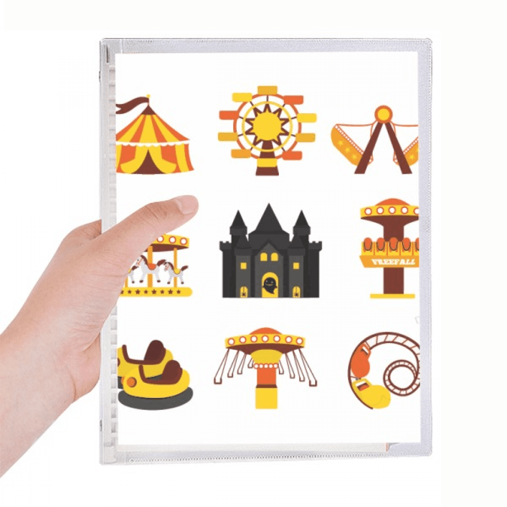amusement park facilities color illustration notebook loose diary ...