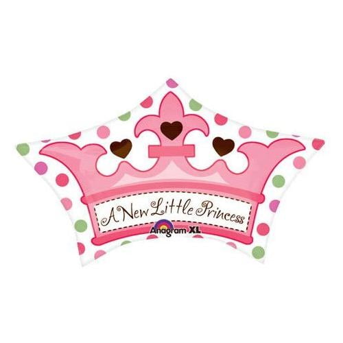 18" LITTLE PRINCESS CROWN Balloon Party Supplies Decorations Foil Mylar ...