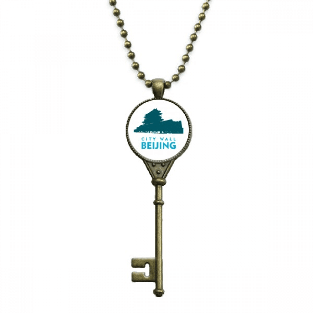 ancient city wall tourism beijing china key necklace pendant tray ...