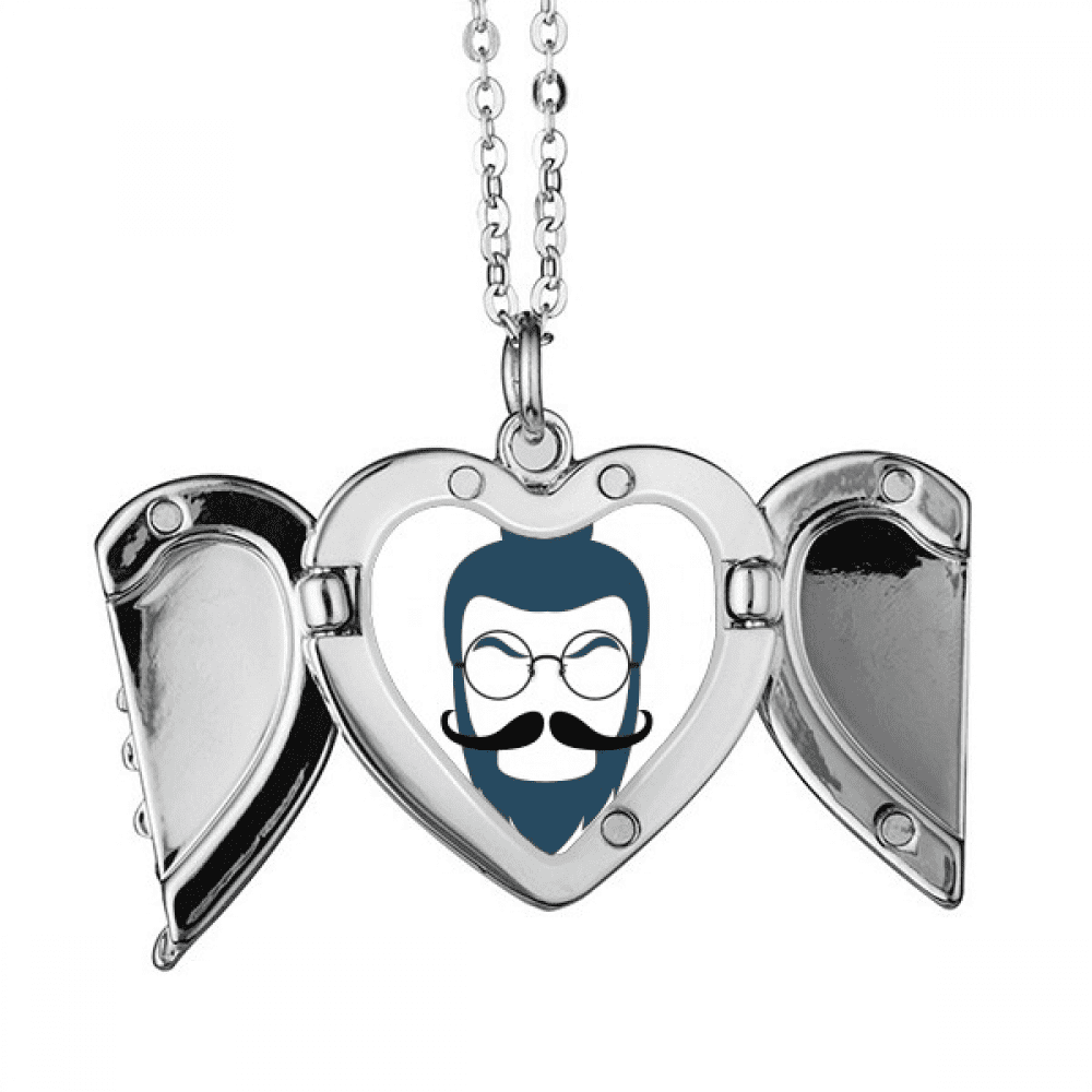 ancient eyeglasses hairstyle beard angel wings necklpendant fashion ...