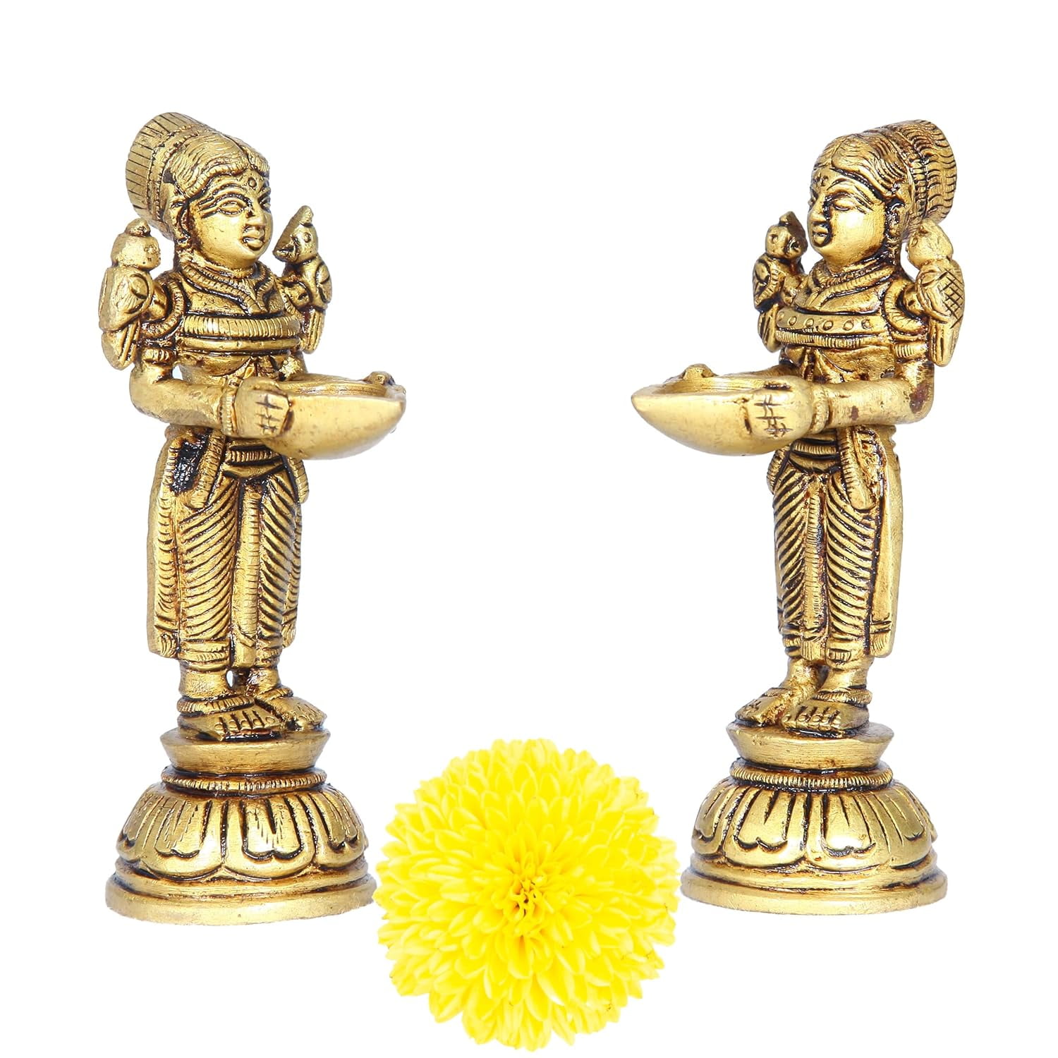 anciently Paavai Vilakku in Brass Pavai Vilakku Pair Brass Deep Lakshmi ...
