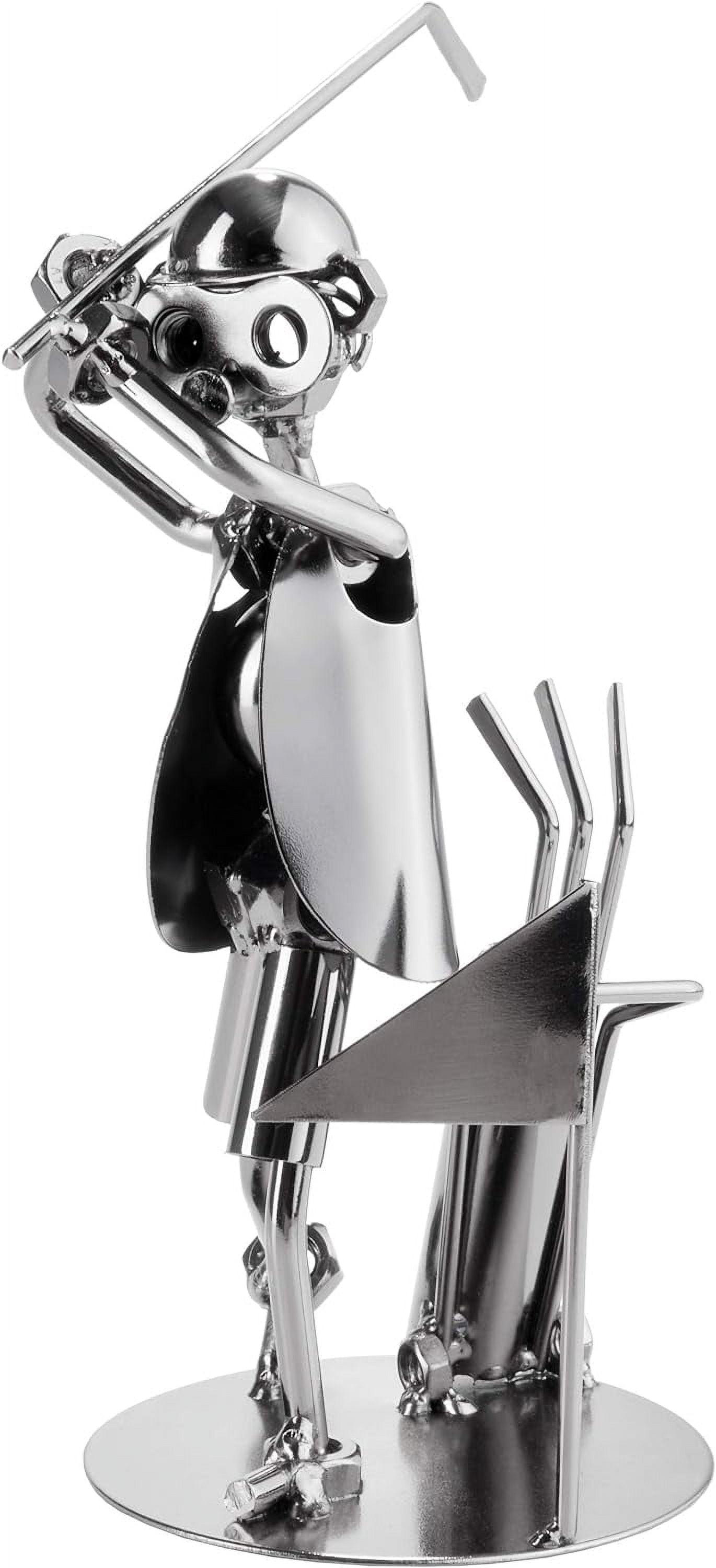 and Bolts Golf Player Figurine - Silver Metal Handmade Artistic Iron ...