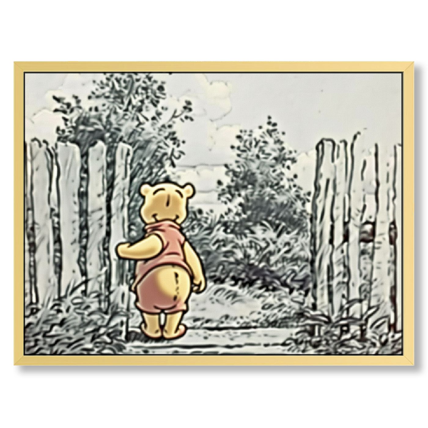 and Christopher Robin Sketched Scene Framed Wood Wall Decor - Large ...