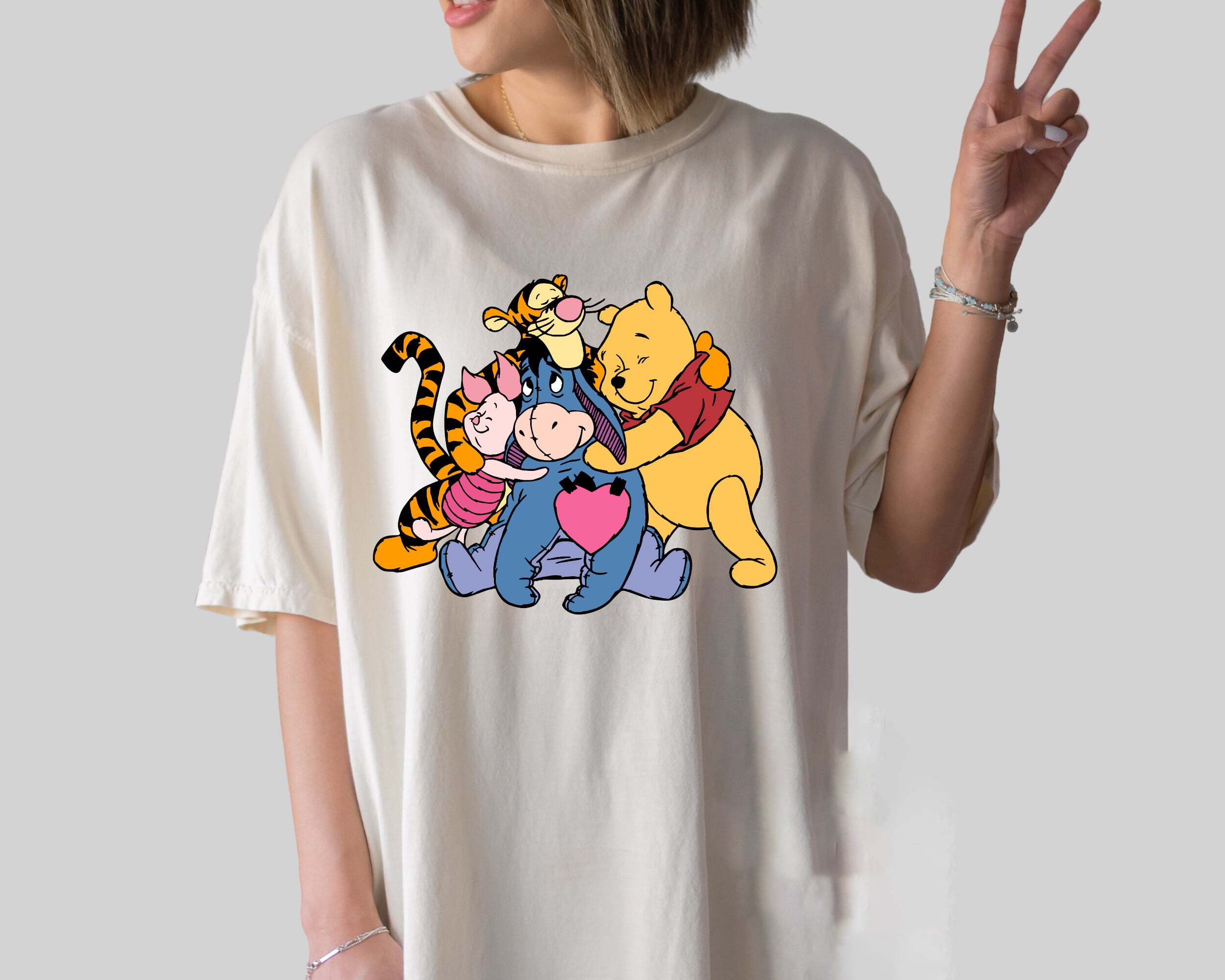 and Friends T-Shirt, The Pooh Characters Tee, Poo Tigger Piglet Eeyore ...