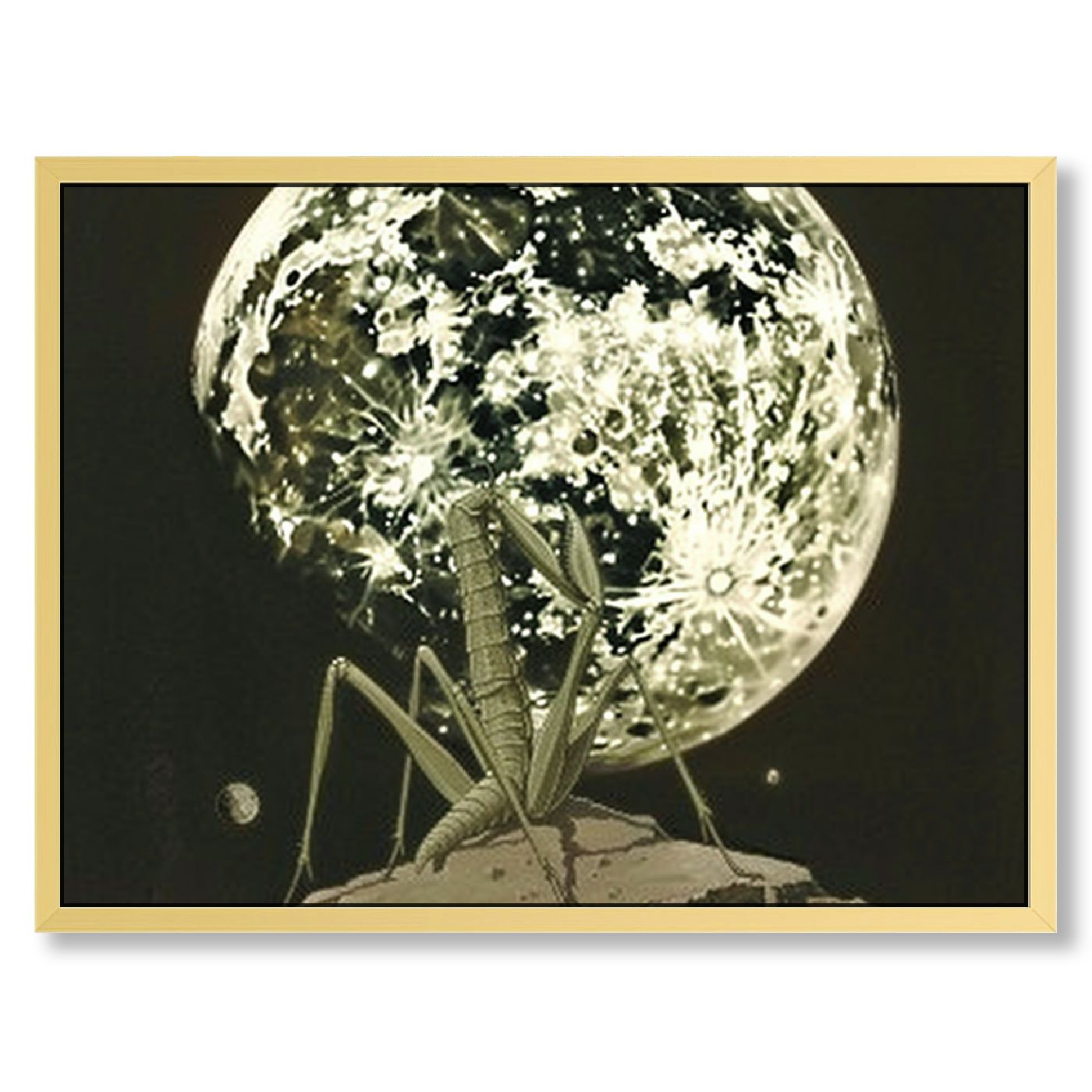 and Moon Canvas Hanging Vertical Decoration for Living Room Office ...