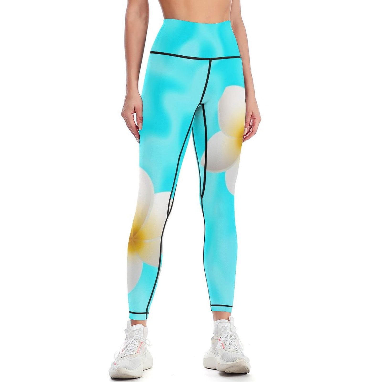 and Nani inspired white plumeria hawaiian flowers Leggings for girls ...
