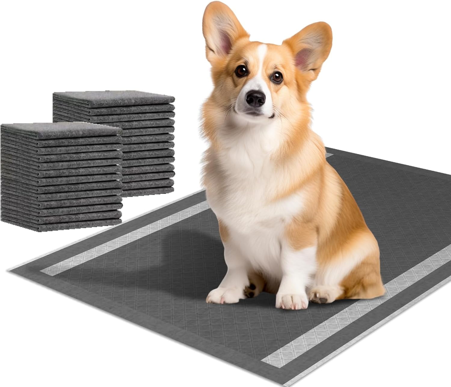 and Puppy Pee Pads 50 Count, 23'' x 30'' Charcoal Odor-Control Puppy ...