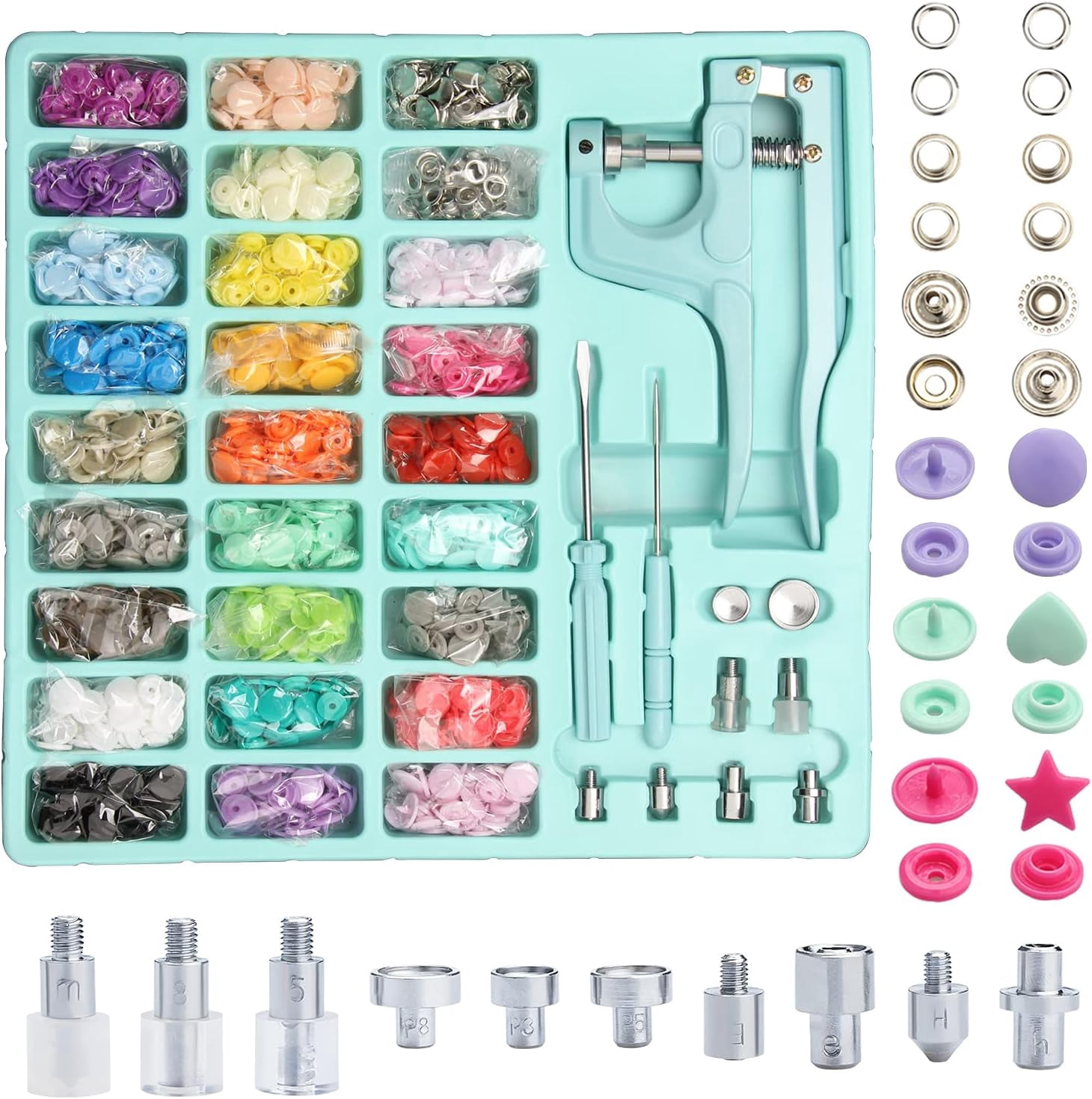 and Snap Buttons with Snaps Pliers Set,300 Sets and Snap Buttons for ...