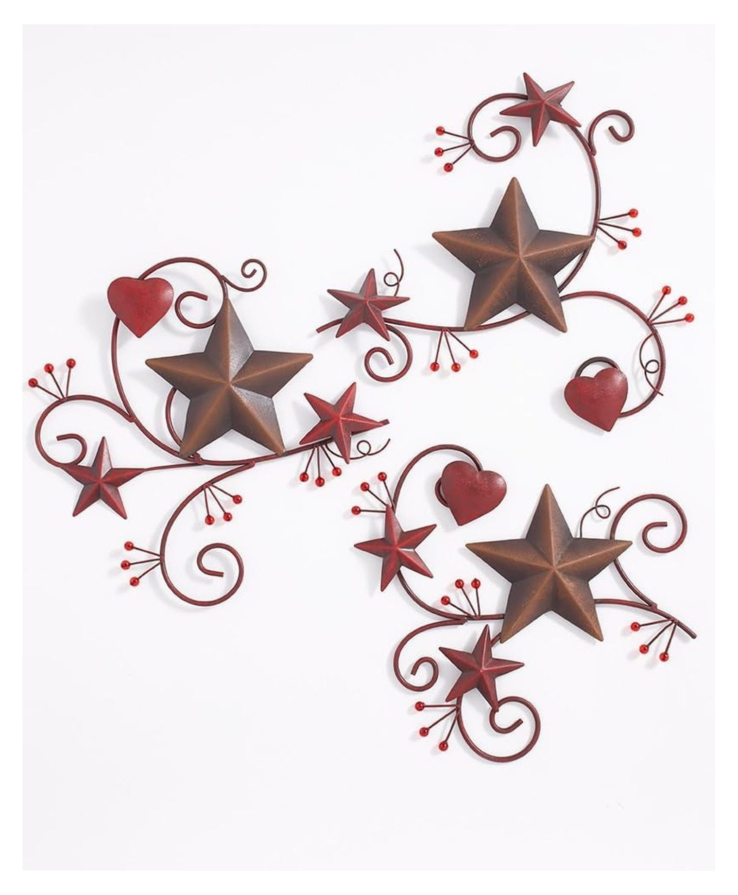 and Stars Wall Art with Distressed Metal Finish - Stars - Set of 3 ...