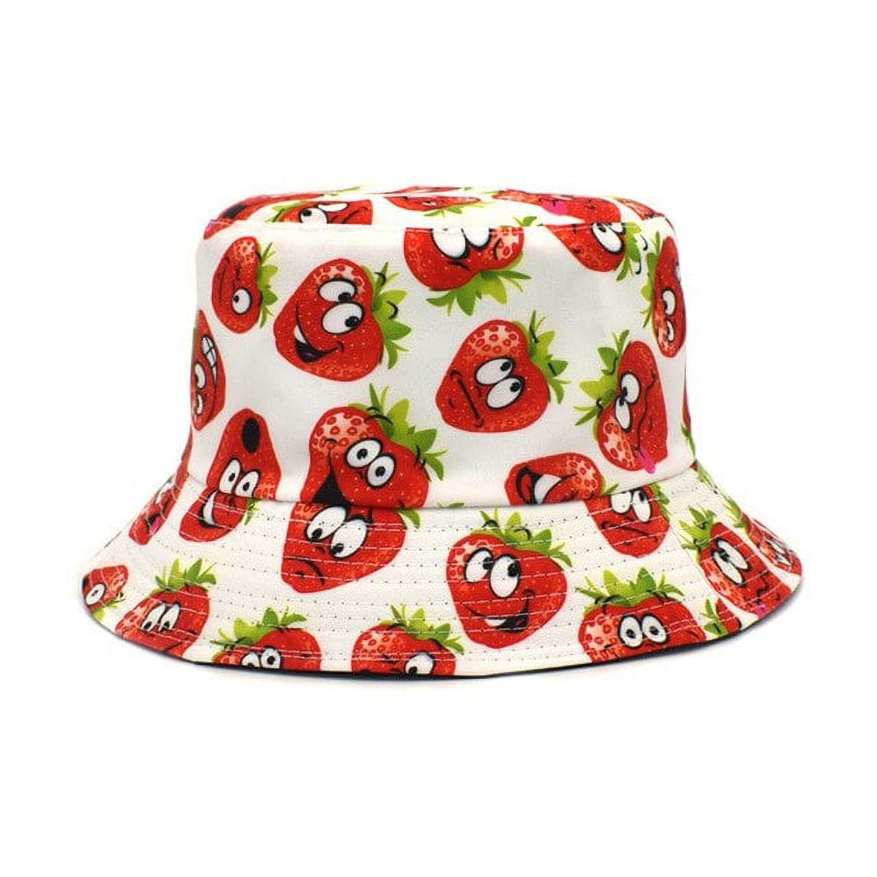 and Summer New Fruit Print Fisherman Hat Women's Basin Hats Beach ...