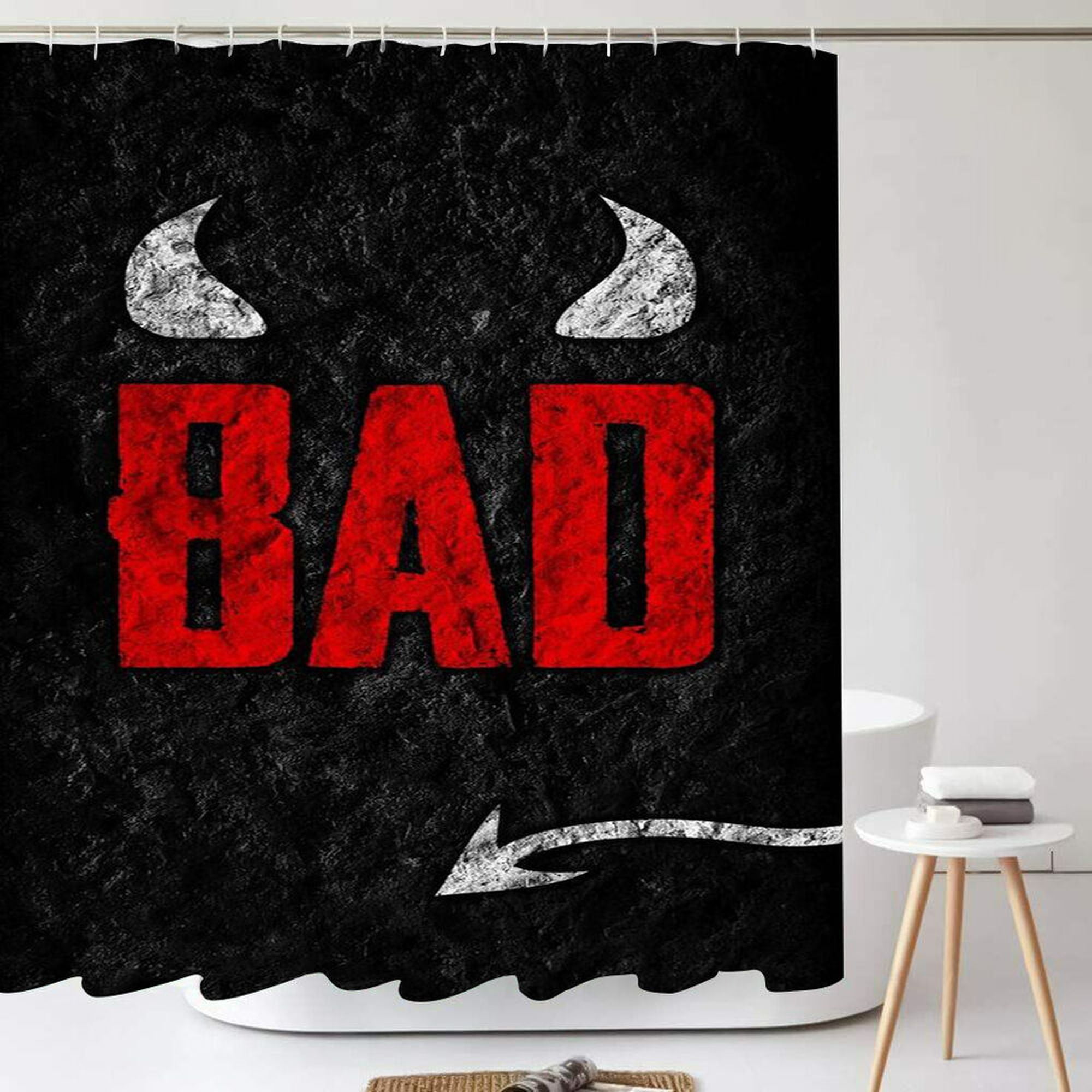 and The Letter Bad Shower Curtains for Bathroom Decor With 12 hooks ...