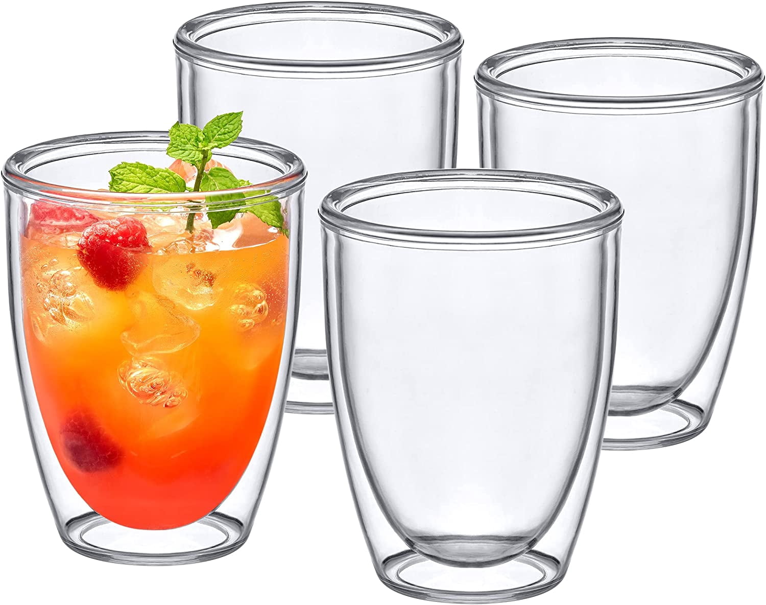 andes - 12-ounce insulated plastic tumblers (set of 4), double-wall ...