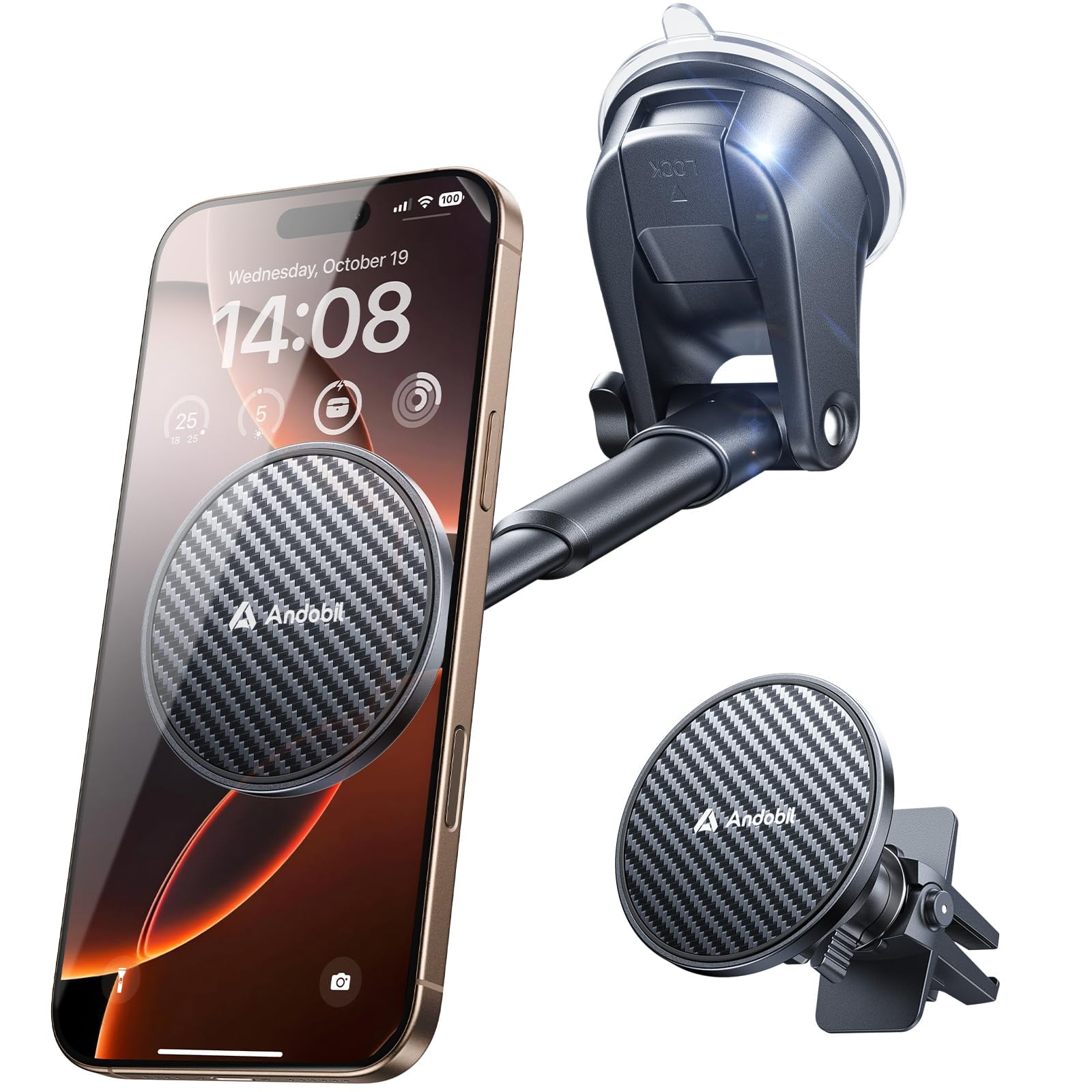 andobil [Bumps Friendly Magnetic SSF20 Phone Holder for Car, [Super ...