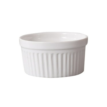 DOWAN 10Oz Big Porcelain Ramekins Set of 4, White Ceramic Baking Bowls ...