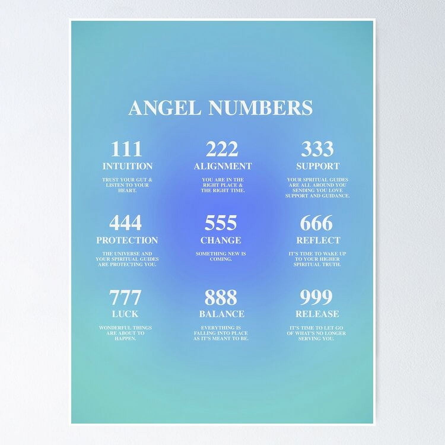 angel numbers UNFRAMED Poster, 12x18 - Walmart.com